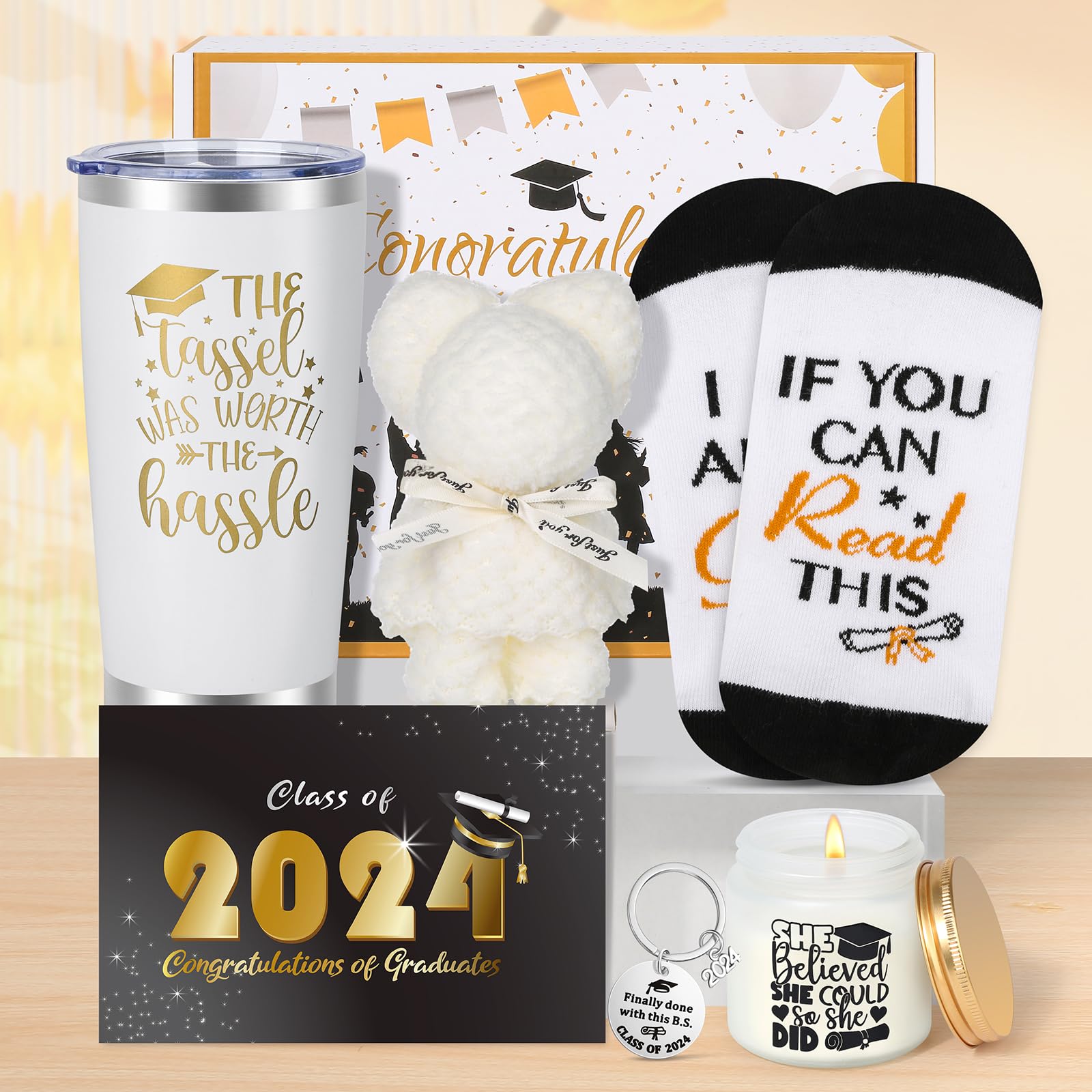 AYGE Graduation Gifts for Her 2025, Class Of 2025 Gifts, Graduation Gifts, Congratulation College High School Tumbler Travel Gifts Set, w/20 oz Tumbler