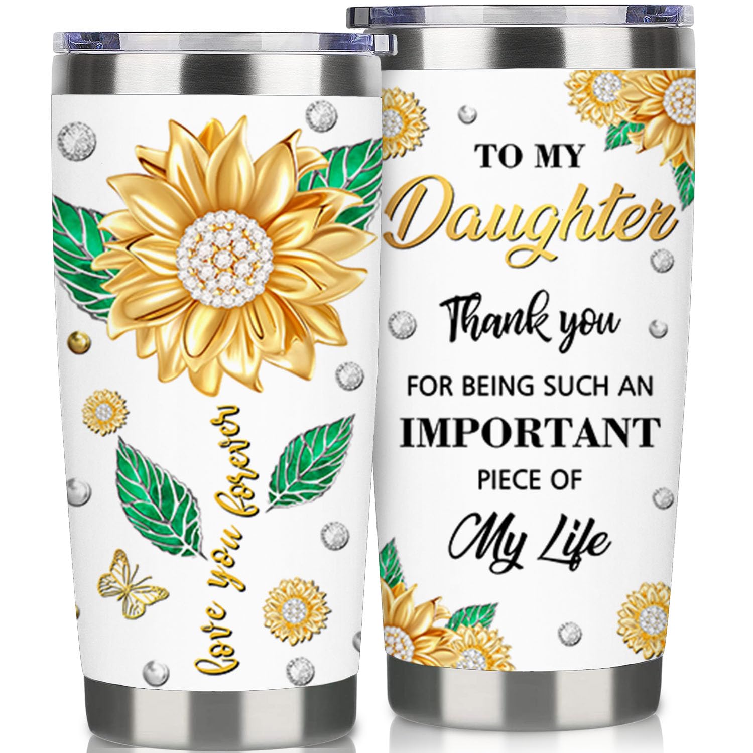 Pinnacler Daughter Coffee Cup, Vacuum Insulated Stainless Steel, Ideal Daughter Birthday Gift (20 oz)
