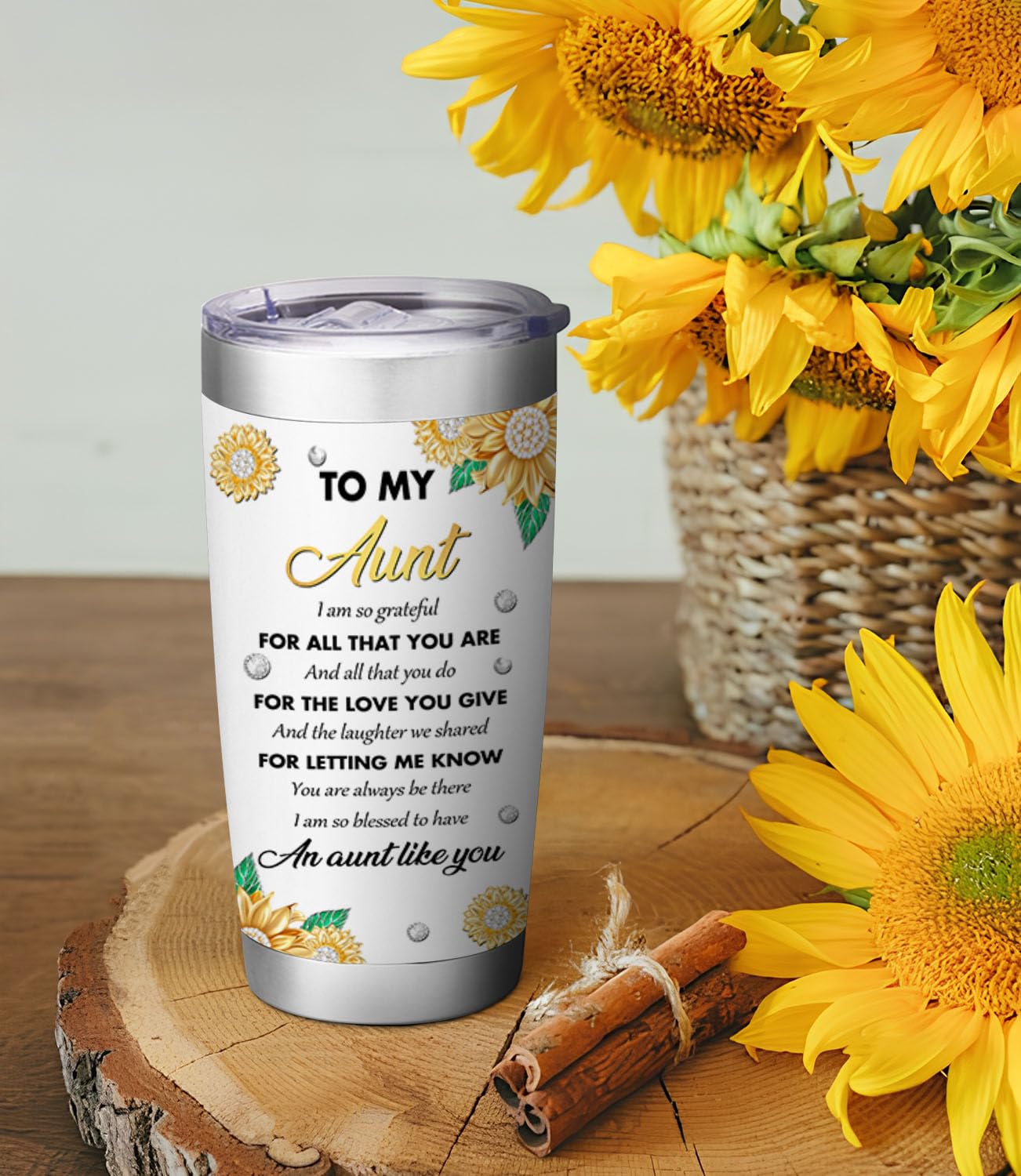 Pininerr Aunt Coffee Cup - 20 oz Vacuum Insulated Stainless Steel, Ideal Aunt Birthday Gift