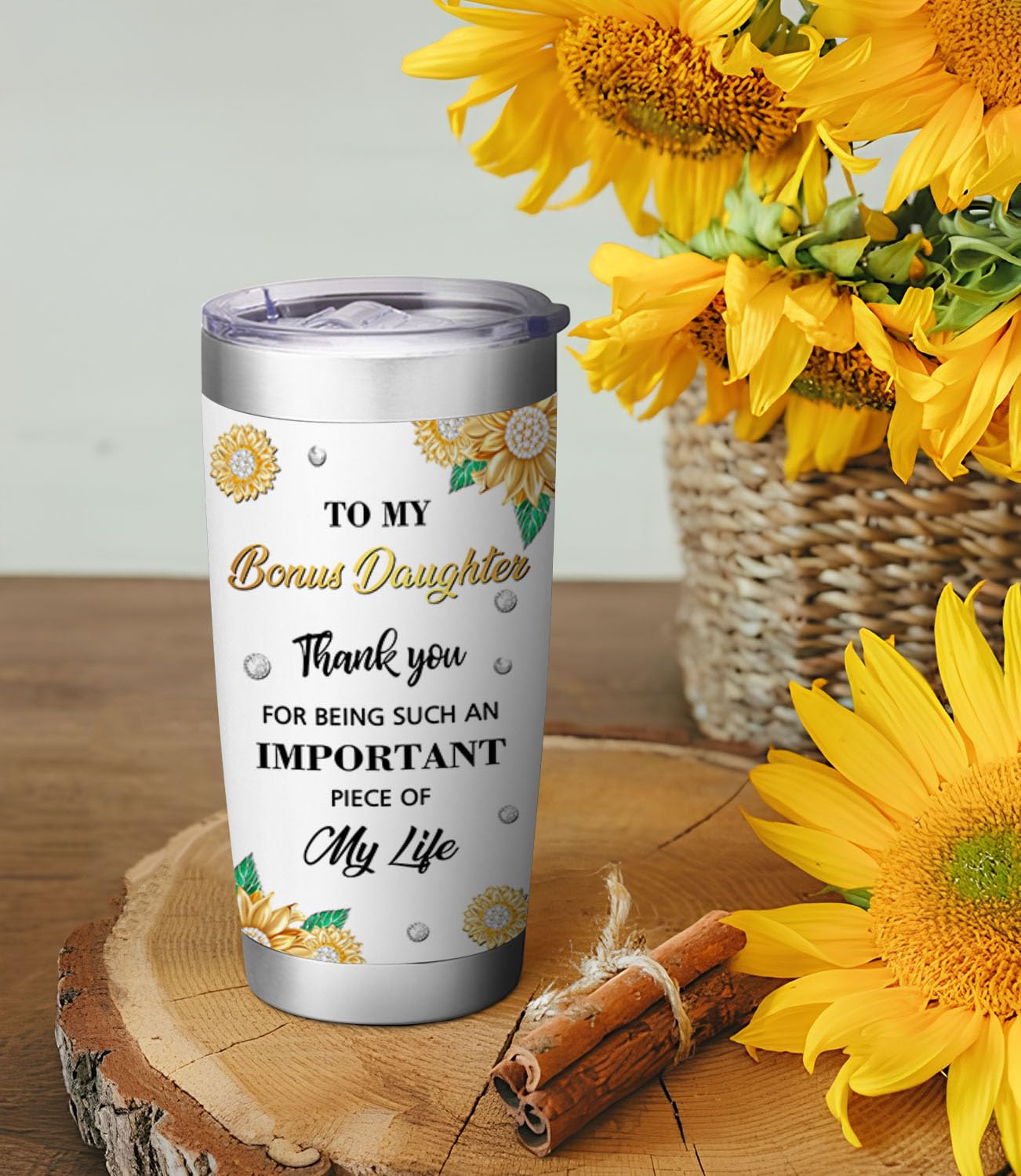 Pininerr Bonus Daughter Gift - 20oz Vacuum Insulated Stainless Steel Coffee Cup, Ideal Stepdaughter Birthday Gift