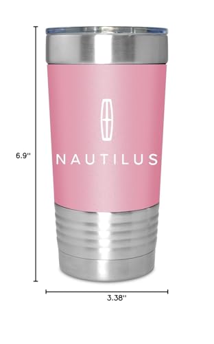 iPick Image for Lincoln Nautilus 20 oz Dual-Wall Insulated Stainless Steel with Pink Silicone Sleeve Travel Tumbler