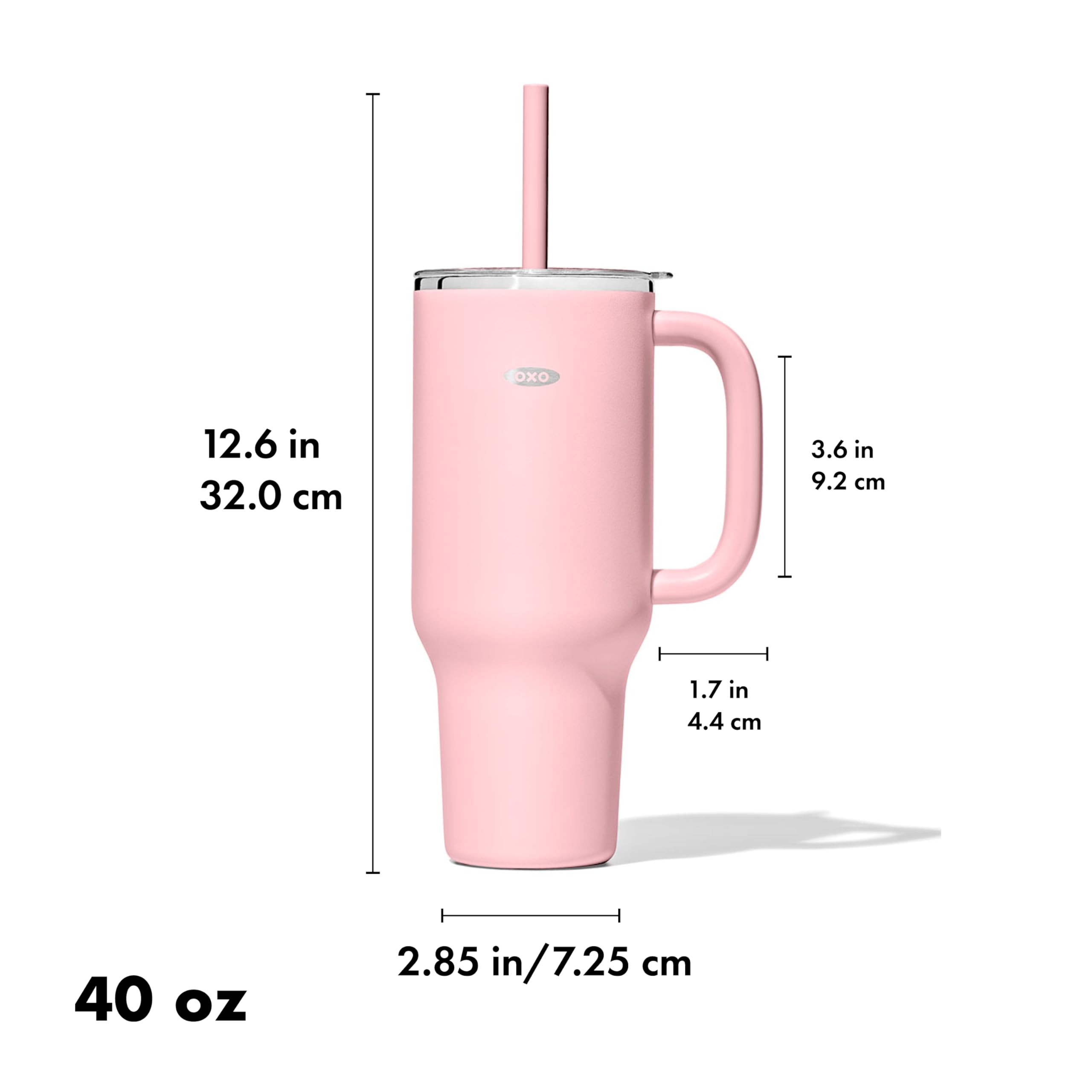 OXO Strive XL Tumbler with Handle – 40 oz. – Rose Quartz