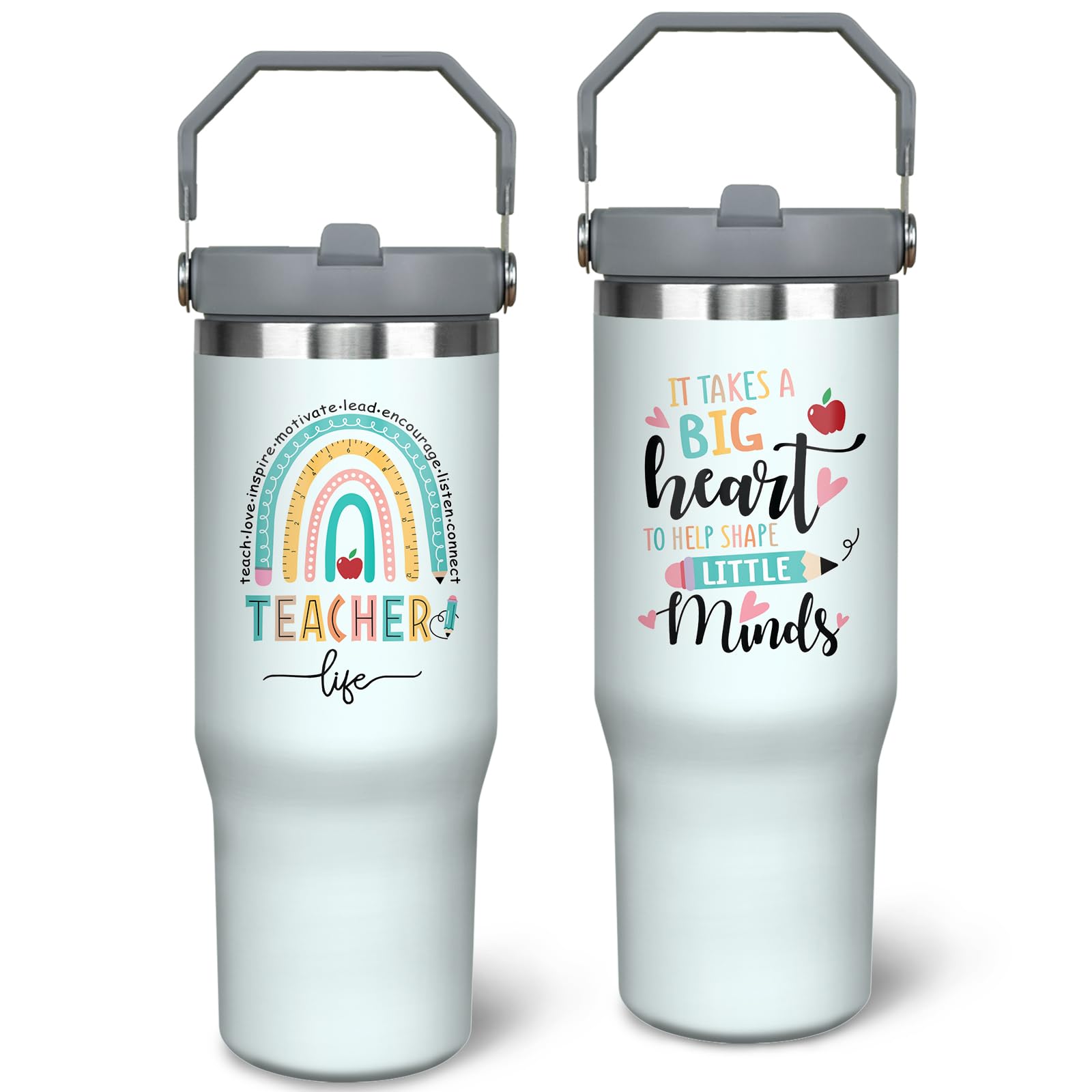 soeufnwhf Teacher Tumbler Cup, 30oz Stainless Steel Teacher Travel Coffee Mug Cup, Best Teacher Gifts for Women & Teacher Appreciation Gifts for Birthday, Appreciation Week, Back To School