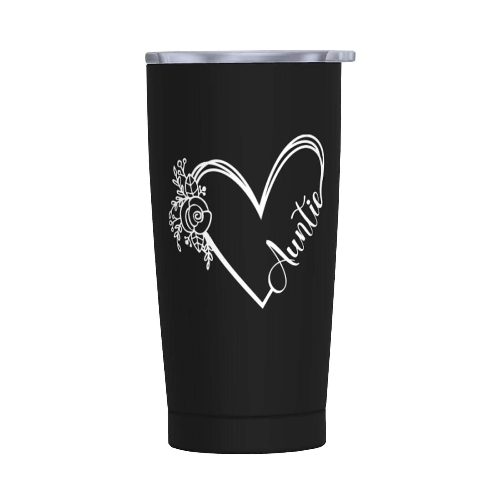 Yipaidel 20oz Stainless Steel Rose Tumbler - Vacuum Insulated Mug with Lid, Inspirational Auntie Gifts for Mom/Sister/Best Friend, Motivational Coworker Gifts for Mothers Day Christmas (Auntie Rose)