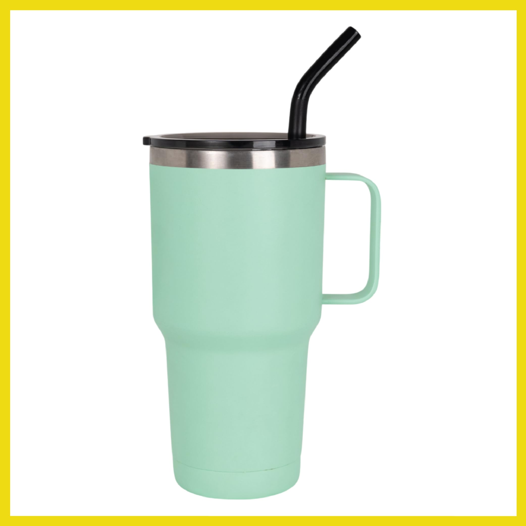 BOB THE COOLER CO BOBs 30Oz Heavy Duty Double Wall Vacuum Insulated Tumbler with Straw and Handle, Made of Stainless Steel, Great for Travel, Beach, & More