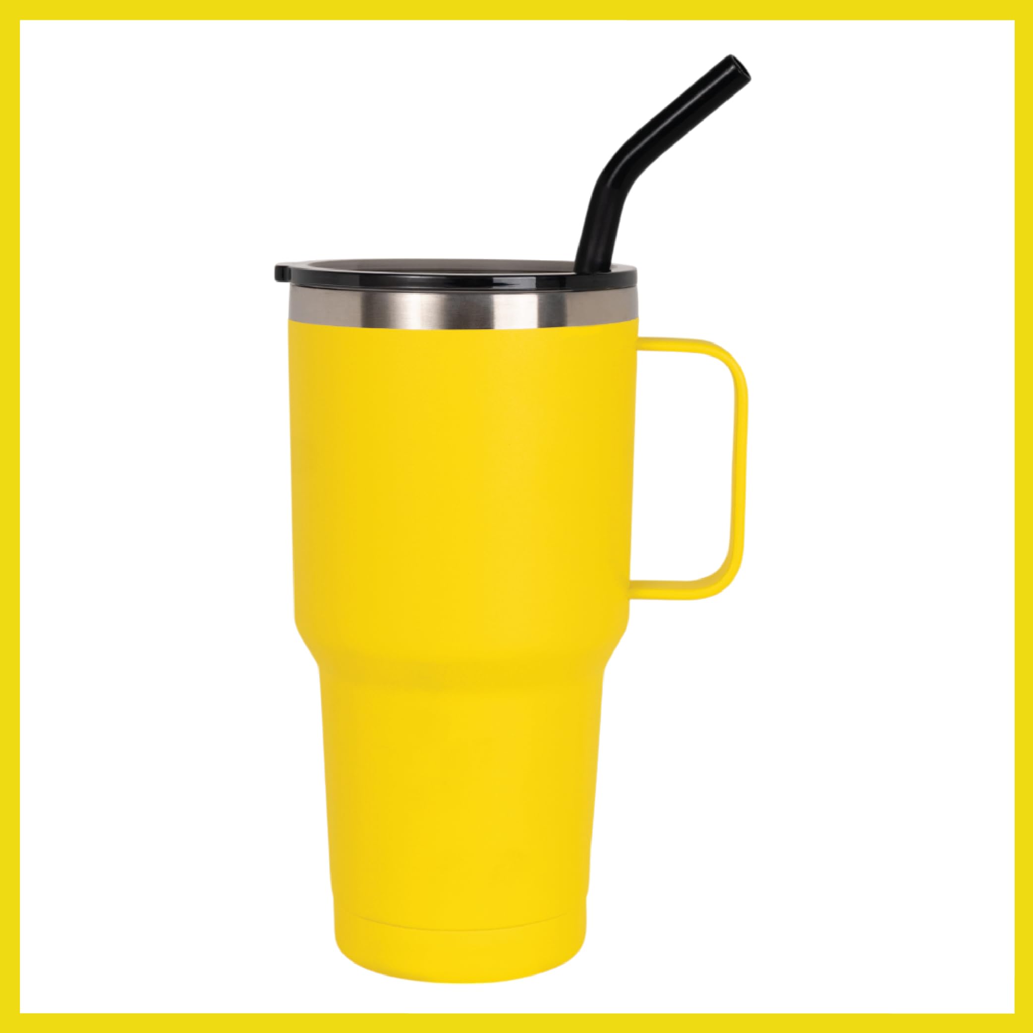 BOB THE COOLER CO BOBs 30Oz Heavy Duty Double Wall Vacuum Insulated Tumbler with Straw and Handle, Made of Stainless Steel, Great for Travel, Beach, & More