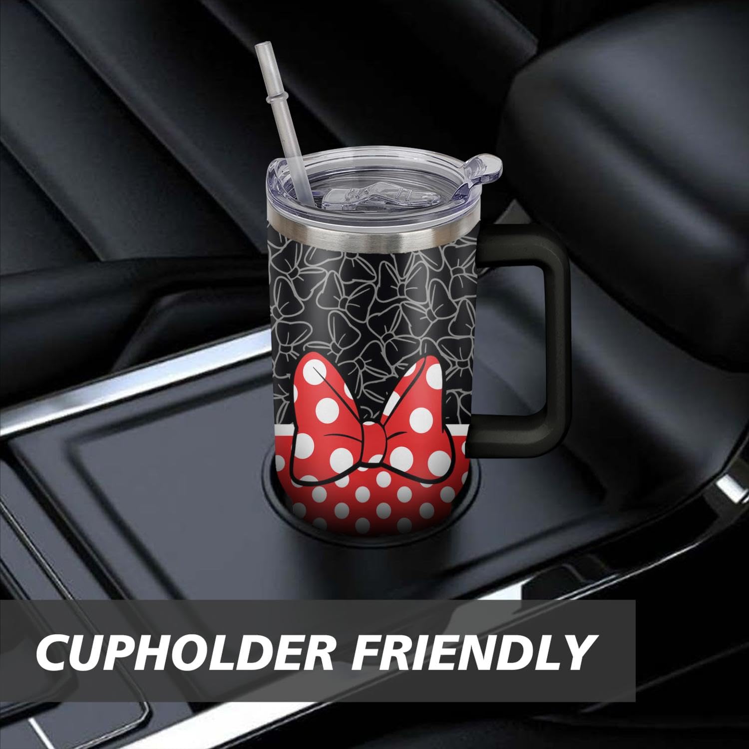 Sunmdecor 40 Oz Tumbler with Handle and Silicone Straws,Coffee Insulated Tumbler with Handle,40oz tumbler with handle