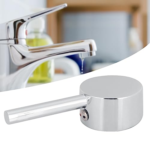 Faucet Lever Handle, 45mm Valve Core Zinc Alloy Chrome Plated Hot and Cold Single Faucet Handle Replacement for Kitchen Bathroom Toilet Use
