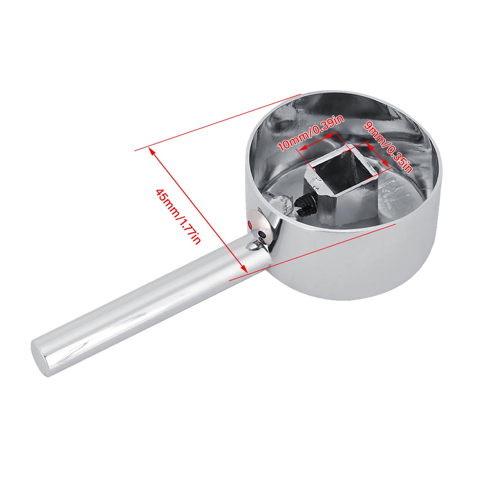 Faucet Lever Handle, 45mm Valve Core Zinc Alloy Chrome Plated Hot and Cold Single Faucet Handle Replacement for Kitchen Bathroom Toilet Use