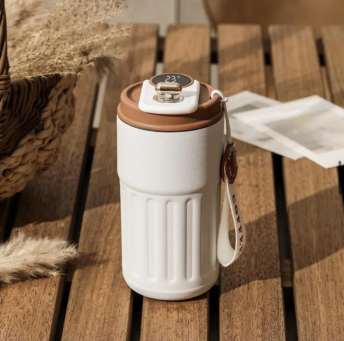 Generic 450ML Stainless Steel LED Temperature Display Coffee Cup Smart Thermos Travel Mug (Color 1), Large