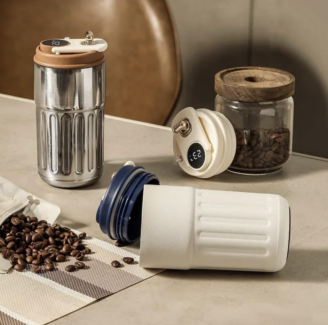 Generic 450ML Stainless Steel LED Temperature Display Coffee Cup Smart Thermos Travel Mug (Color 1), Large