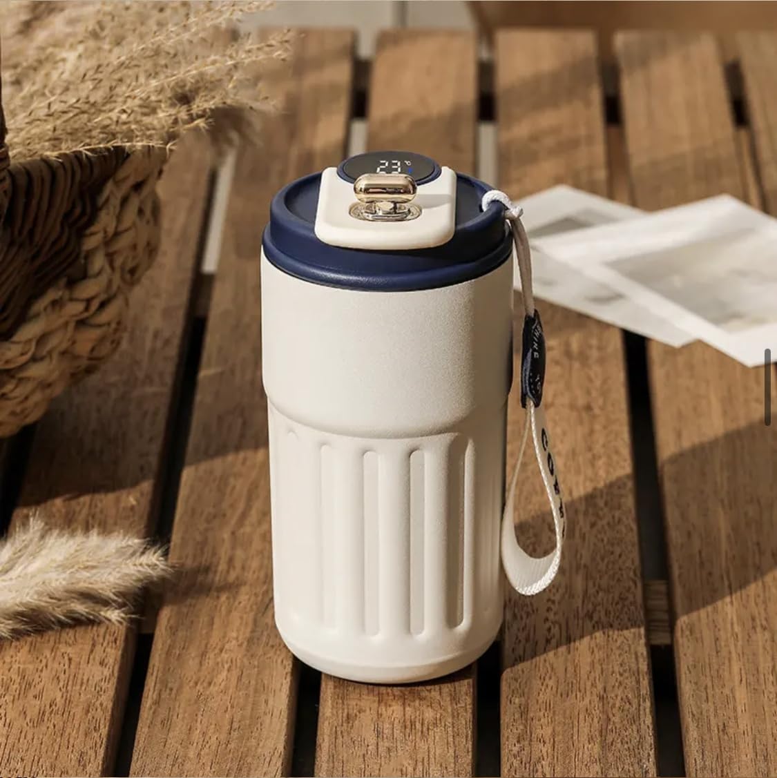 Generic 450ML Stainless Steel LED Temperature Display Coffee Cup Smart Thermos Travel Mug (Color 3), Large