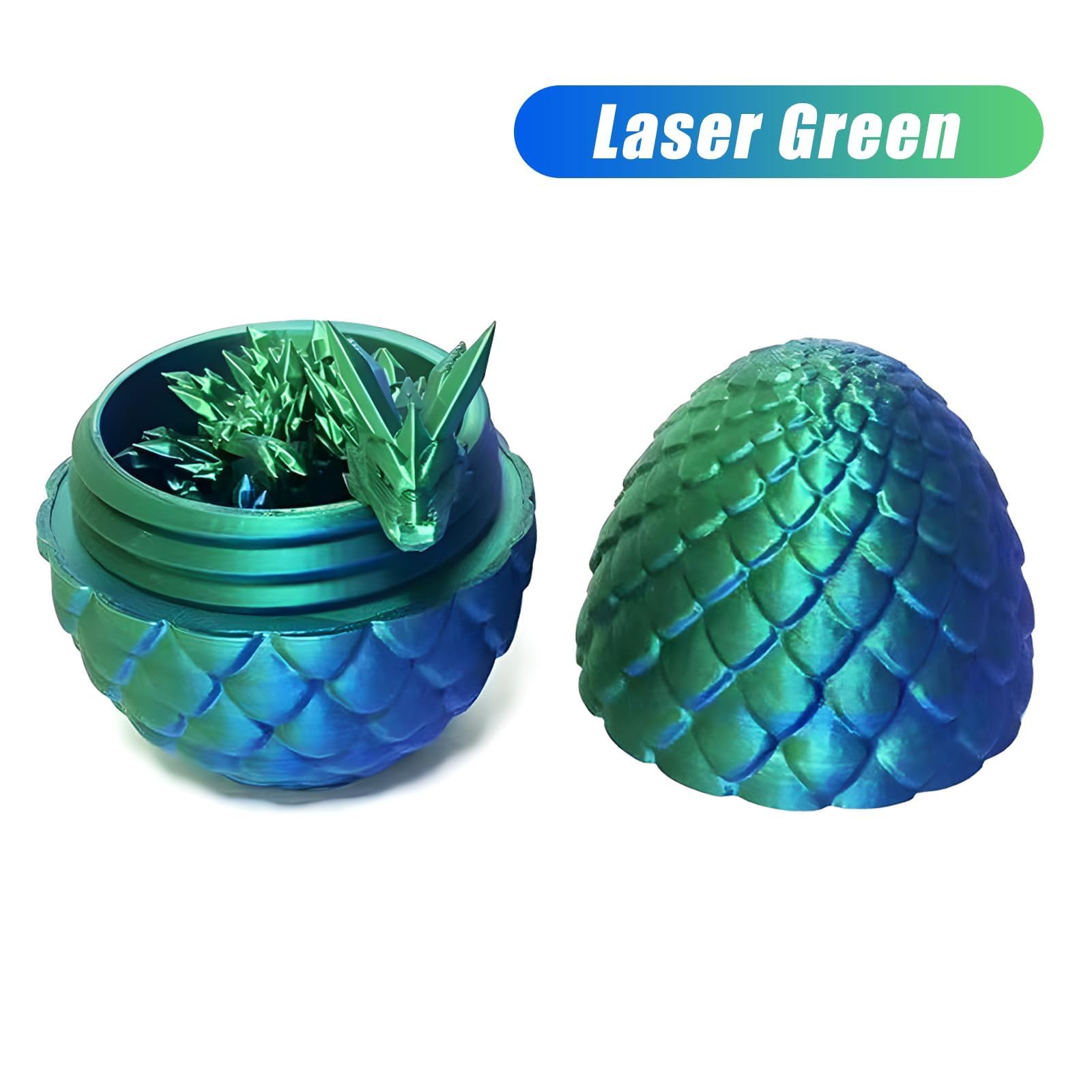 Zobetro Easter Basket Stuffers, 3D Printed Dragon Surprise Egg, Executive Dragon Fidget Desk Toys Decorative Easter Egg Fillers Easter Gifts for Boys Kids Home Decor(Green)