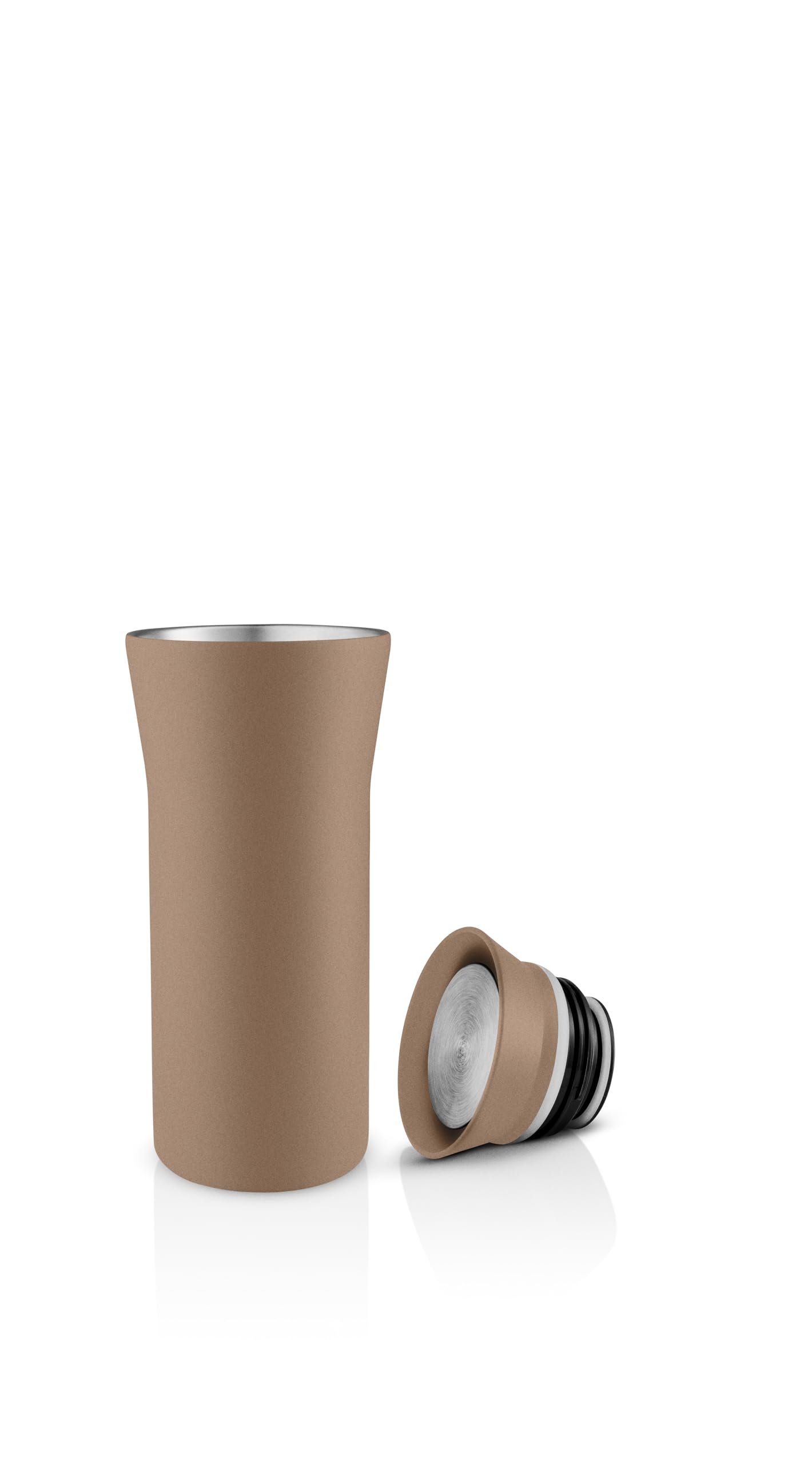 Eva Solo | City To Go Cup 12oz Mocca | Practical, double-walled thermo cup for easy and simple one-hand operation – click-lid allows drinking from all sides | Mocca
