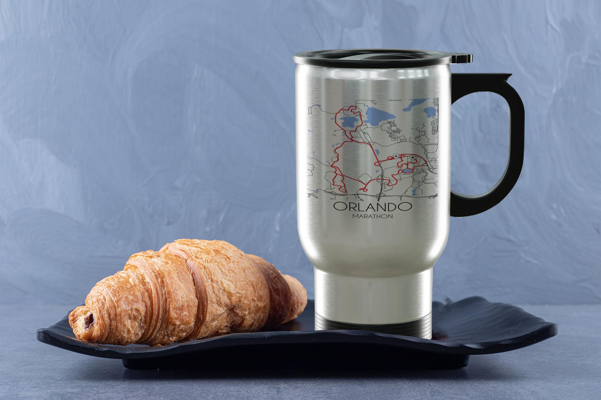 Orlando Marathon Course Marathon Trail Coffee Mug, Gifts and Souvenirs - Unique Drinkware - Orlando Marathon Course Race Momento - 14oz Travel Mug Steel