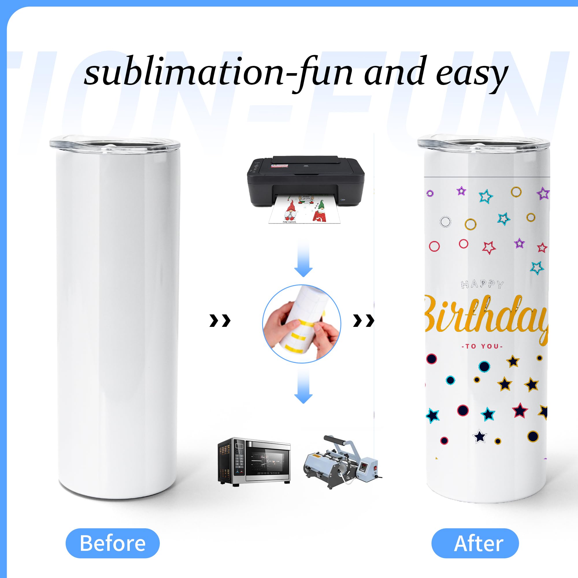 Icesip 25 Pack Straight Sublimation Tumblers Bulk 20oz Stainless Steel Double Wall Insulated Sublimation Cups Wholesale Blank White with Lid, Straw for Tumbler Press Machine