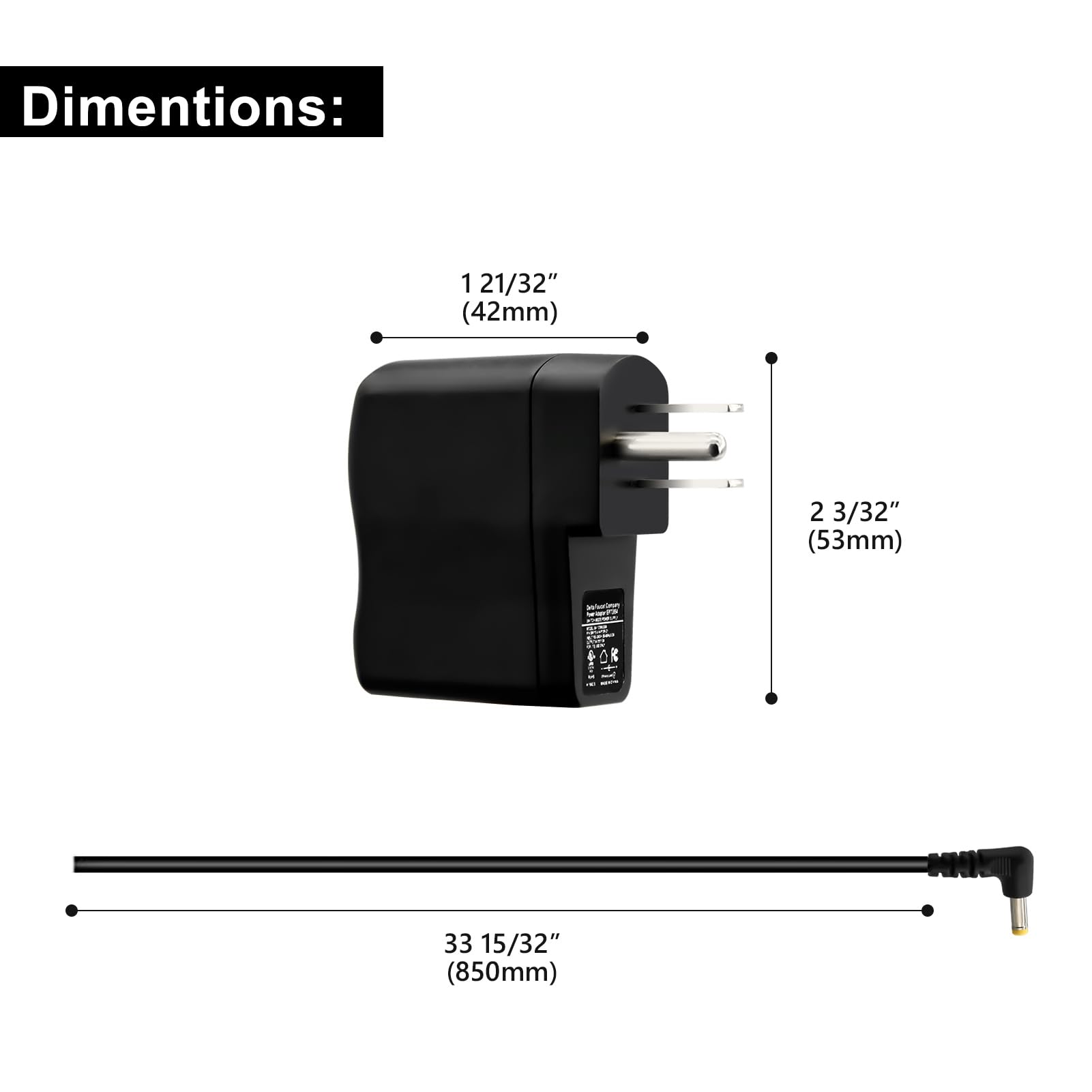 EP73954 Compatible with Delta Touch Kitchen Sink Faucets A/C Power Supply Adapter Charger with Touch2O with Gen 3 Solenoid EP102157