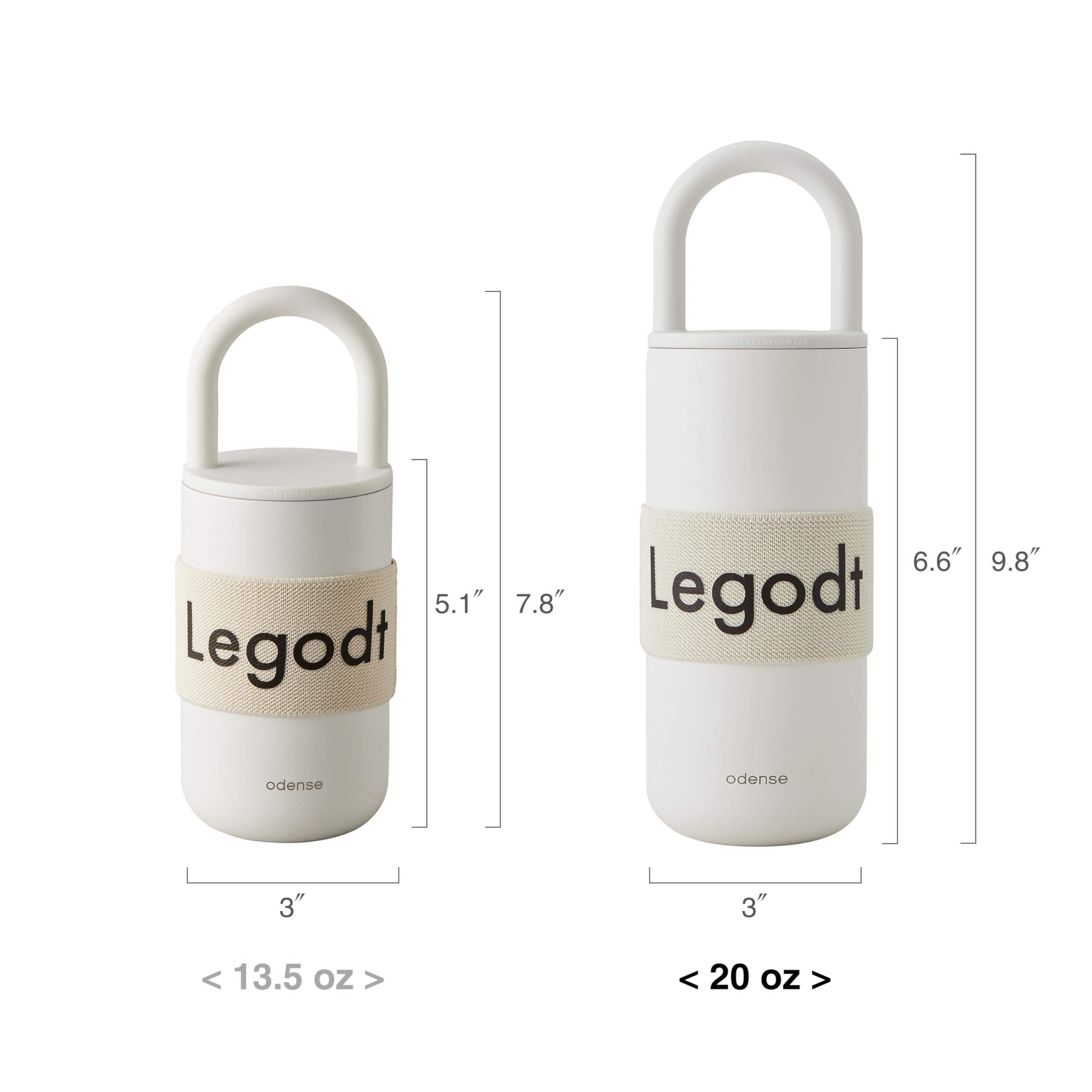 Odense Legodt Loop Tumbler 20oz with Lid and Handle - Insulated Tumbler with Leak-Resistant Lid - Double Stainless Steel Travel Coffee Mug, Water Bottle, Keeps Drinks Hot or Cold(Vanilla Cream)