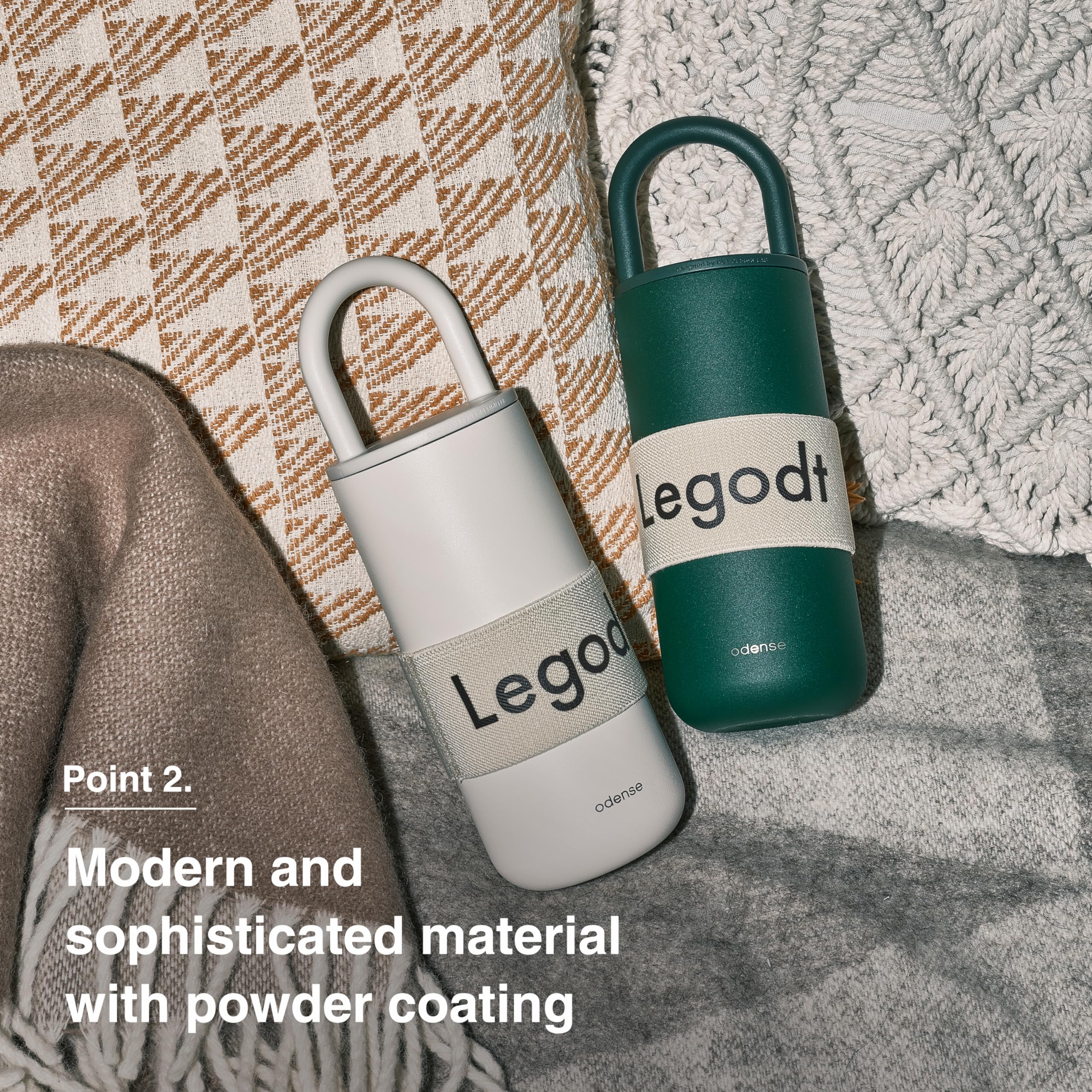 Odense Legodt Loop Tumbler 20oz with Lid and Handle - Insulated Tumbler with Leak-Resistant Lid - Double Stainless Steel Travel Coffee Mug, Water Bottle, Keeps Drinks Hot or Cold(Vanilla Cream)