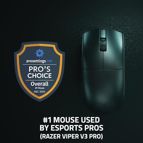 Razer Viper V3 Pro Wireless Esports Gaming Mouse: Symmetrical - 54g Lightweight - 8K Polling - 35K DPI Optical Sensor - Gen3 Optical Switches - 8 Programmable Buttons - 95 Hr Battery - Black