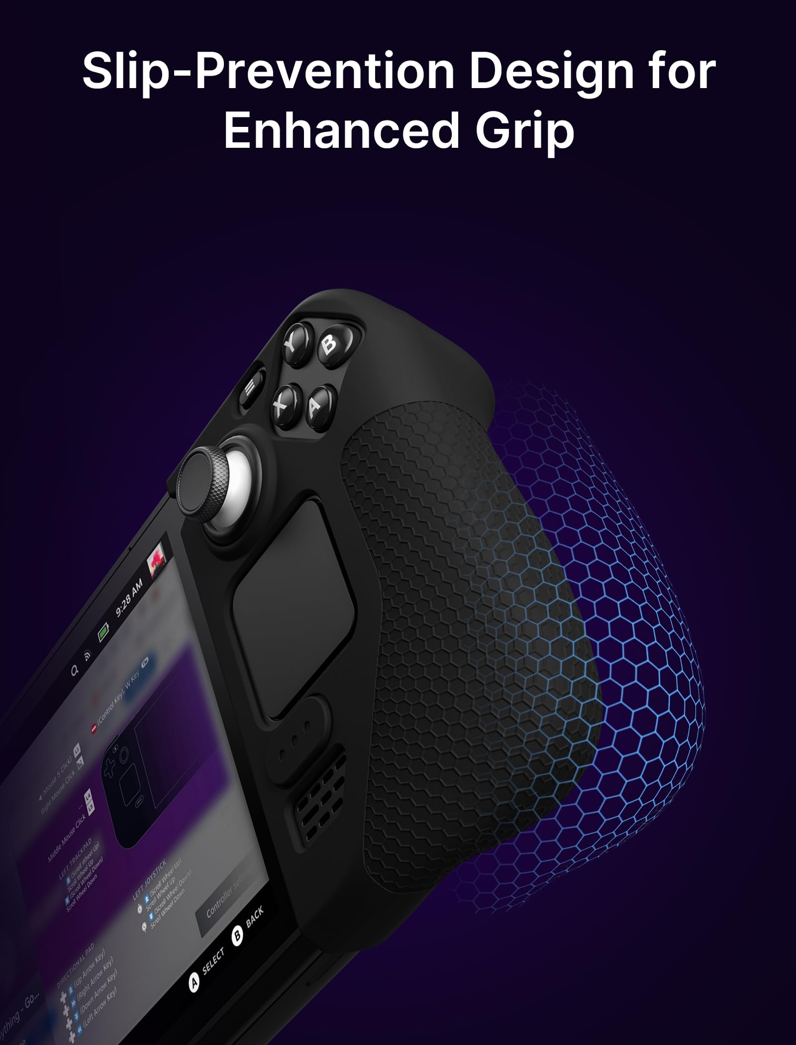 JSAUX Silicone Grip Protection Case Compatible with Steam Deck OLED/LCD, Steam Deck Grip, Steam Deck GripSkin, GripArmor Silicone Sleeve Set (one Left and one Right) - GP0016 Black