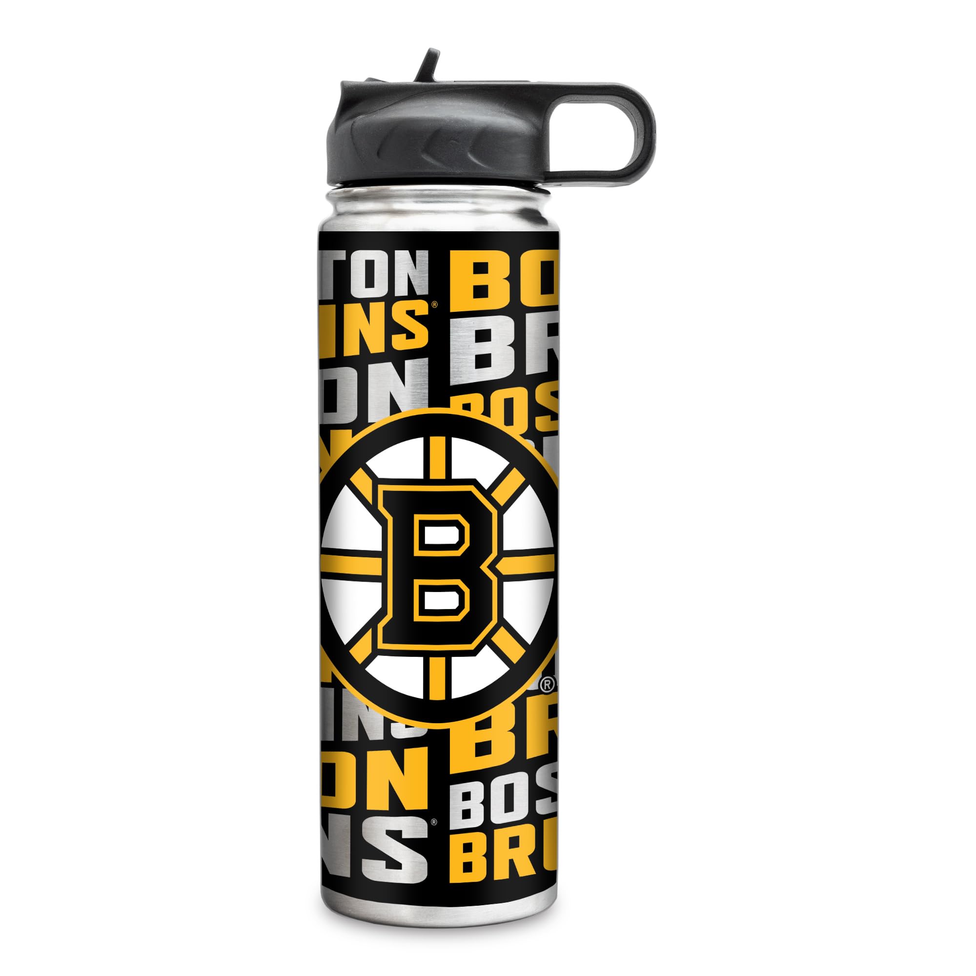 Rico Industries NHL Hockey Boston Bruins 22oz Stainless Steel Tumbler with Lid - Great For Coffee, Tea, Water or Cocktails