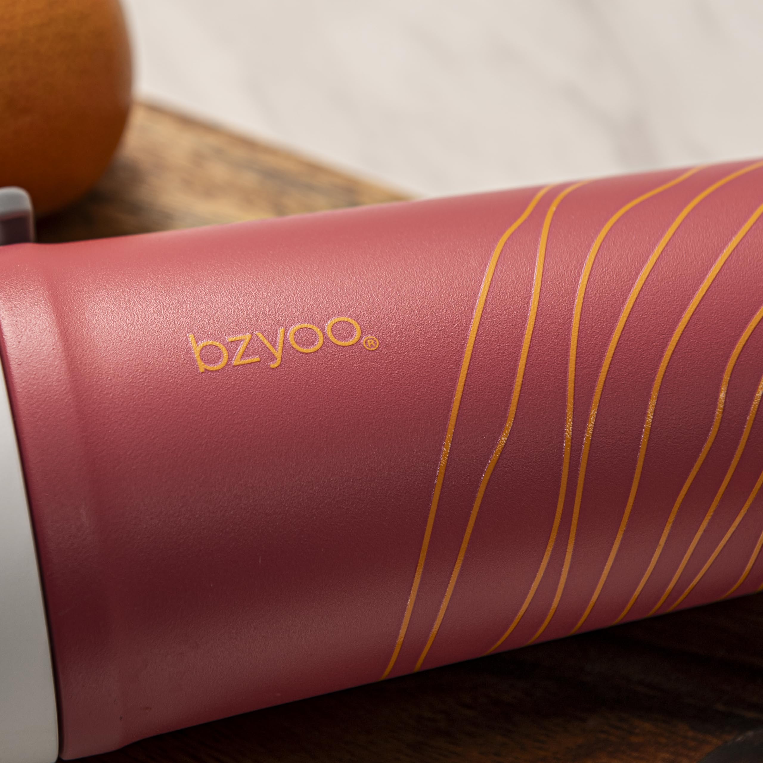bzyoo 26oz Double-Walled Stainless Steel Insulated Tumbler with Straw Leak Proof Ideal for Smoothies, Ice Tea or Coffee Includes Mixer Ball BPA Free - Organica Red