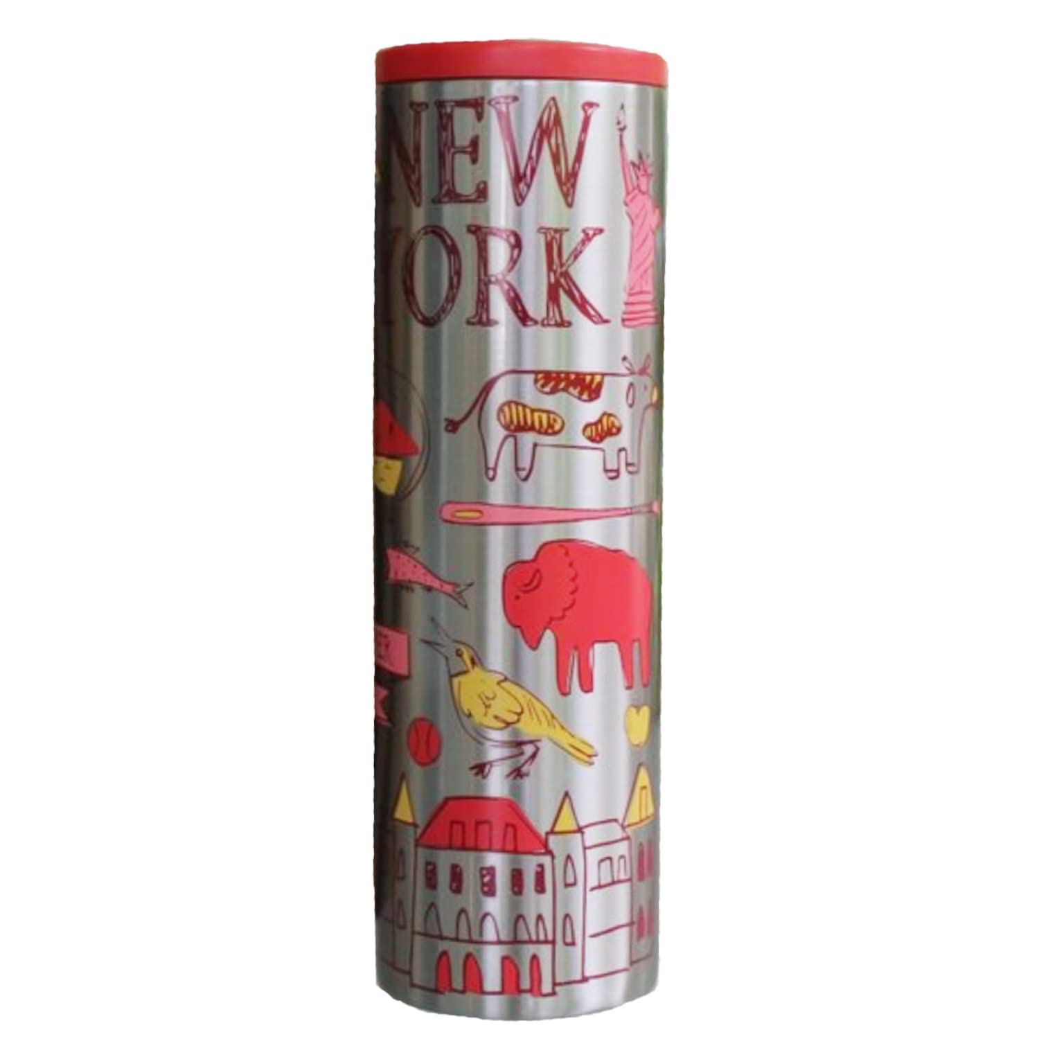 Starbucks New York State Vacuum Insulated Stainless Steel Tumbler, 16 Oz, Red, 011185556