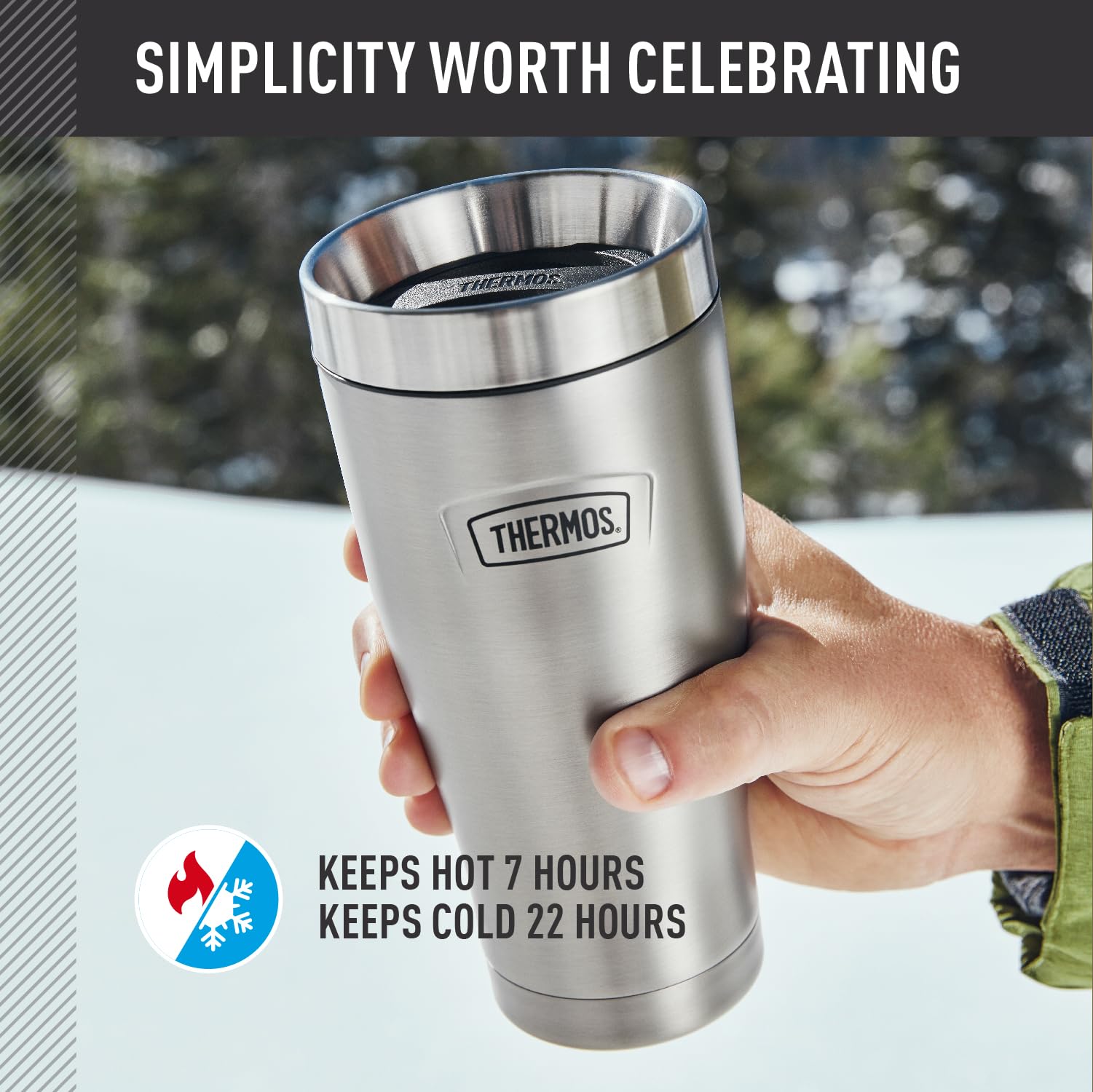 THERMOS ICON SERIES, Stainless Steel Tumbler, Granite, 16 oz