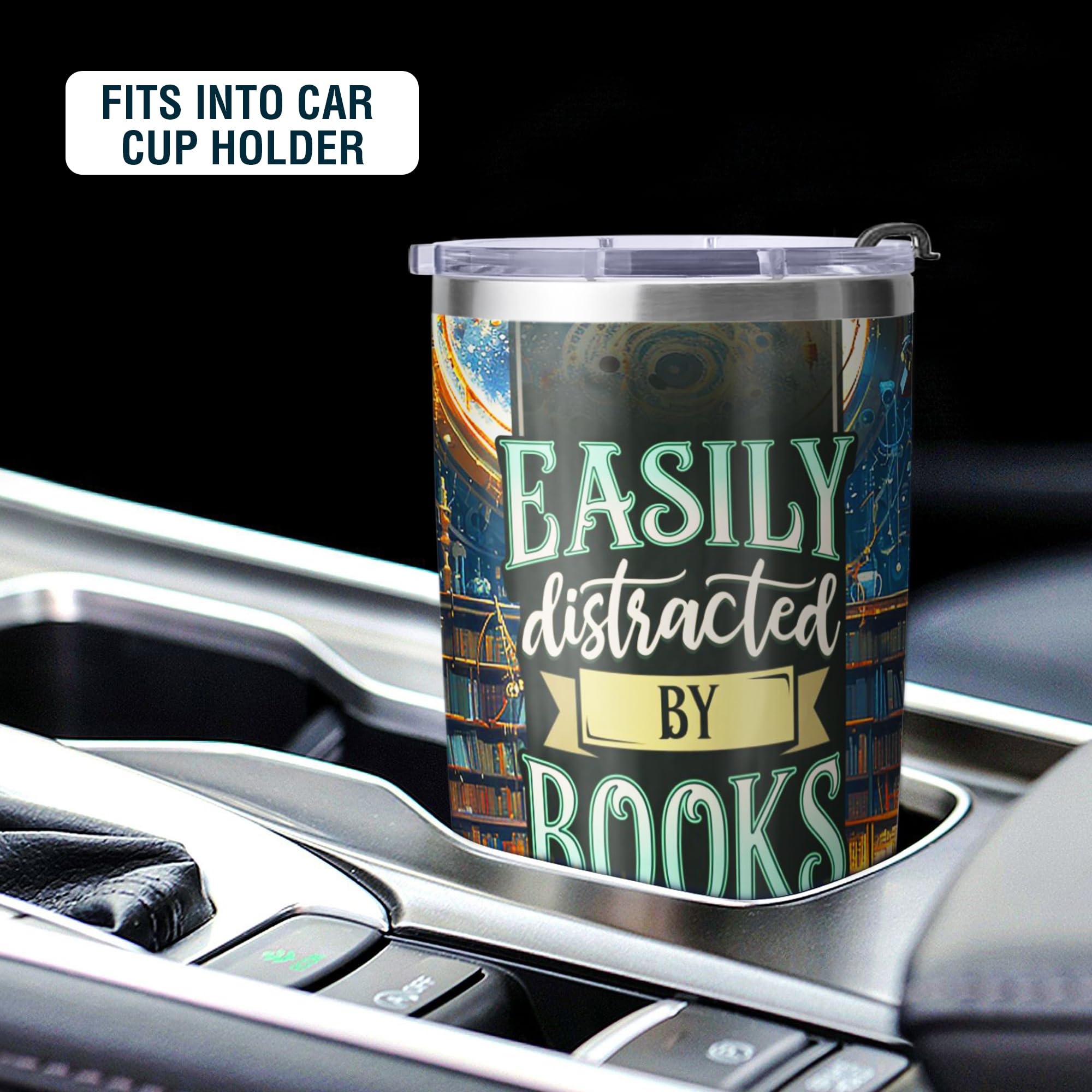 Bad Bananas Gifts for Book Lovers and Readers - 20oz Stainless Steel Tumbler - Easily Distracted By Books