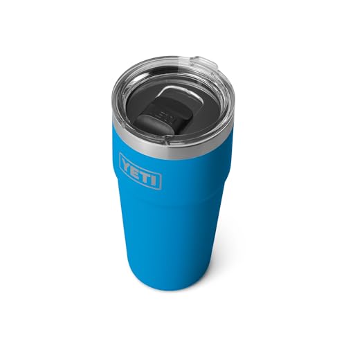 YETI Rambler 20 oz Stackable Tumbler, Stainless Steel, Vacuum Insulated with MagSlider Lid, Big Wave Blue