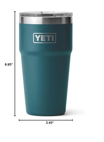 YETI Rambler 20 oz Stackable Tumbler, Stainless Steel, Vacuum Insulated with MagSlider Lid, Agave Teal