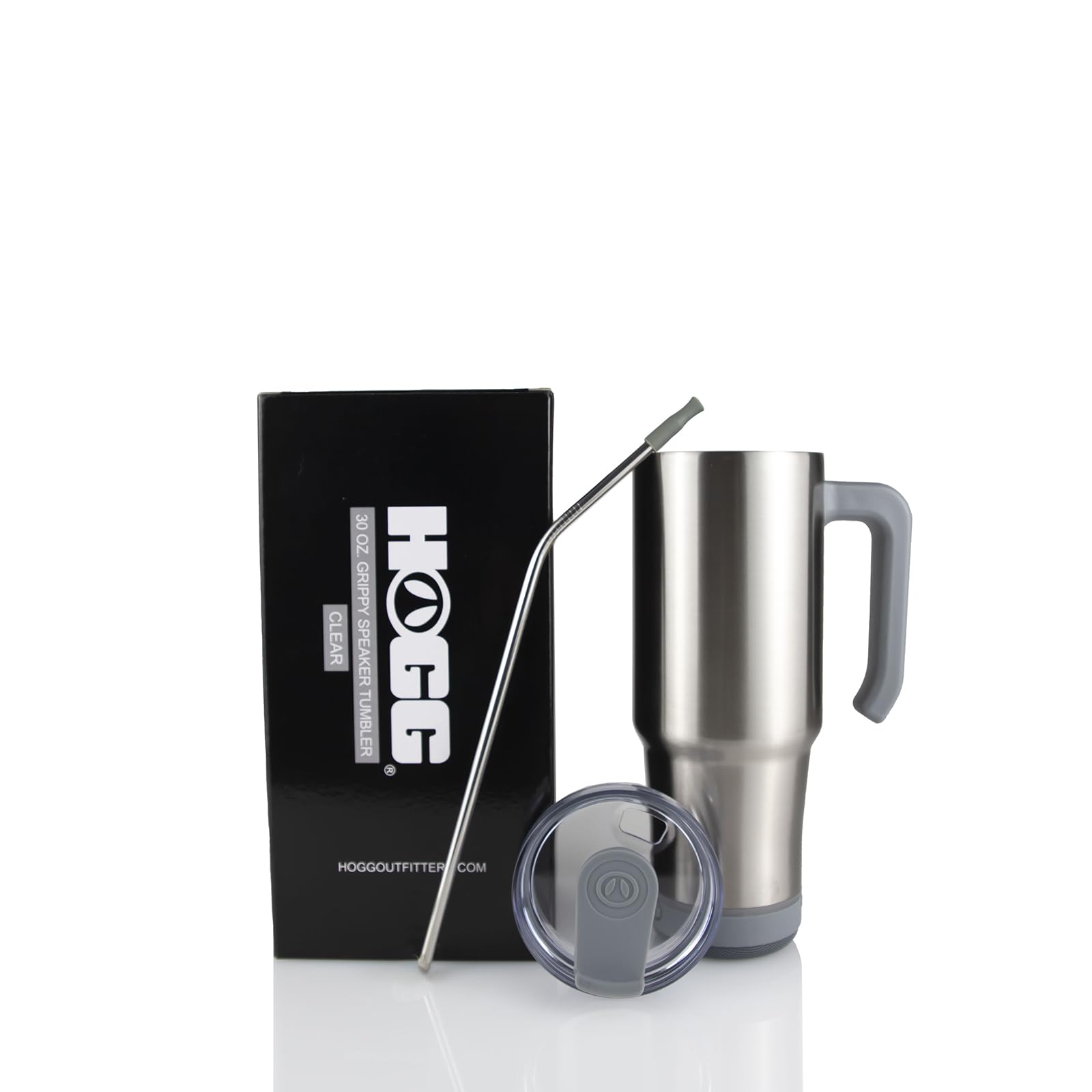 Hogg 30oz Sublimatable Grippy Speaker Tumbler DIY, Customizable, Add Logo, Vinyl, Alcohol Ink, or Glitter & Epoxy, Bulk/Wholesale Tumblers (Clear)
