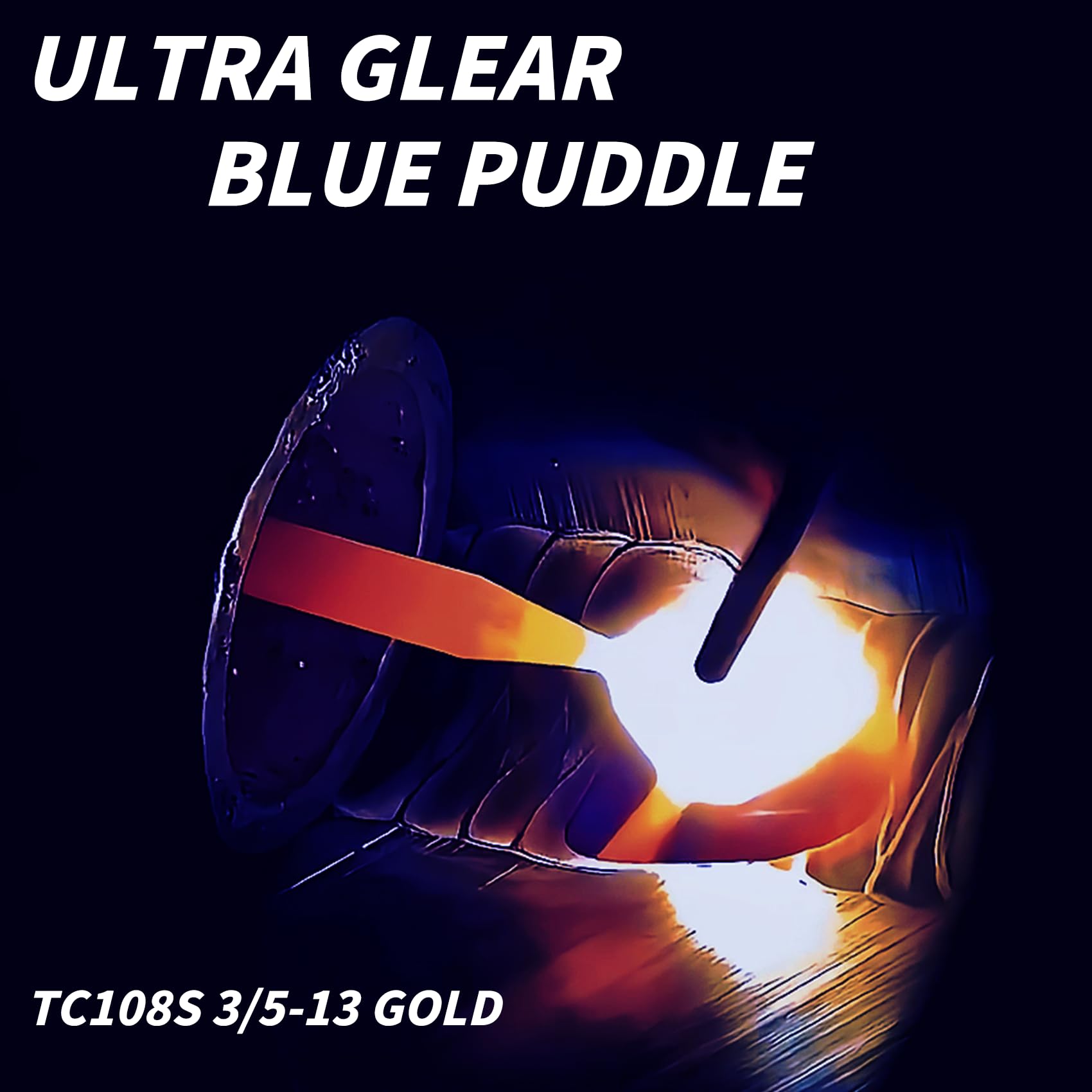 Gold Shade 5-13 2x4 1/4 Auto Darkening Welding Lens, Adjustable Gold Welding Lens 2x4 with Cool Blue Puddle Technology, 2x4 Welding Lens Replacement for Standard Welding Hoods and Welding Helmets