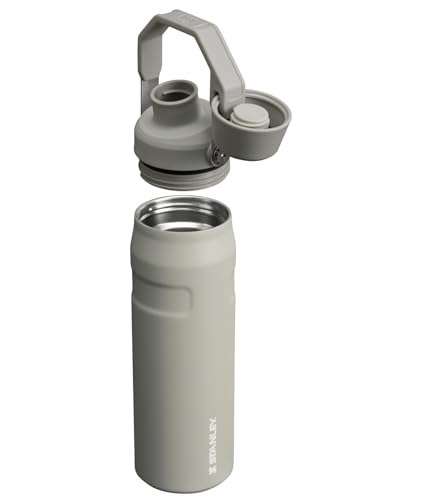 Stanley IceFlow Fast Flow Water Bottle 24 oz | Angled Spout Lid | Lightweight and Leakproof for Travel and Sports | Insulated Stainless Steel | BPA-Free | Ash