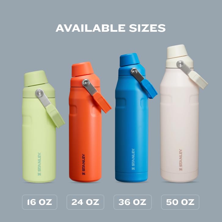 Stanley IceFlow Fast Flow Water Bottle 24 oz | Angled Spout Lid | Lightweight and Leakproof for Travel and Sports | Insulated Stainless Steel | BPA-Free | Ash