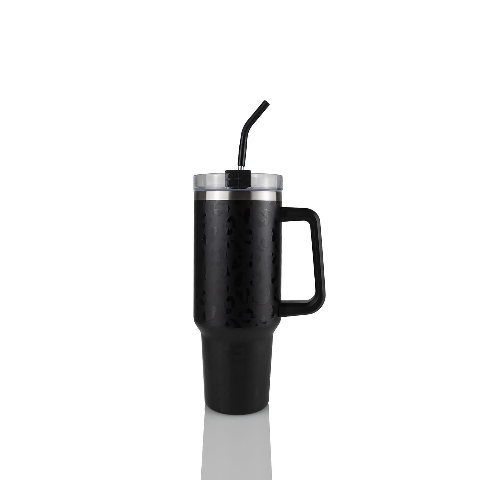Hogg 40oz Traveler Powder Coated Tumbler DIY, Customizable, Add Logo, Vinyl, Alcohol Ink, or Glitter & Epoxy, Bulk/Wholesale Tumblers (Black Cheetah)