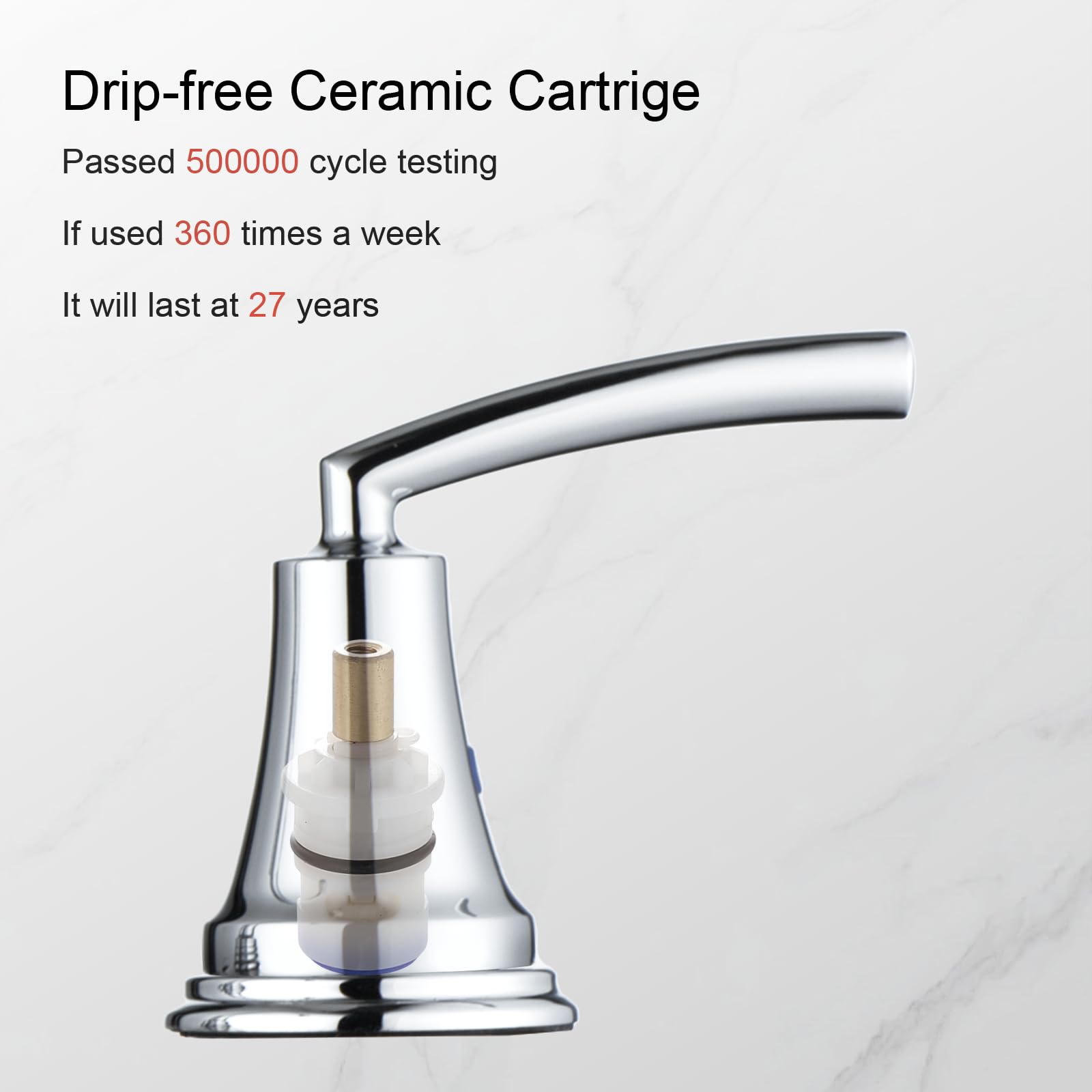 RKF Faucet- Replacement Lever Handles with Valve Faucet Accessory Faucet Parts Faucet Kit Chrome Polished B023