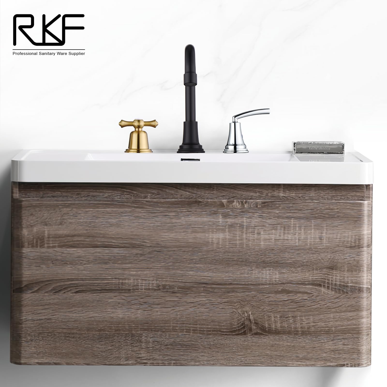 RKF Faucet- Replacement Lever Handles with Valve Faucet Accessory Faucet Parts Faucet Kit Chrome Polished B023