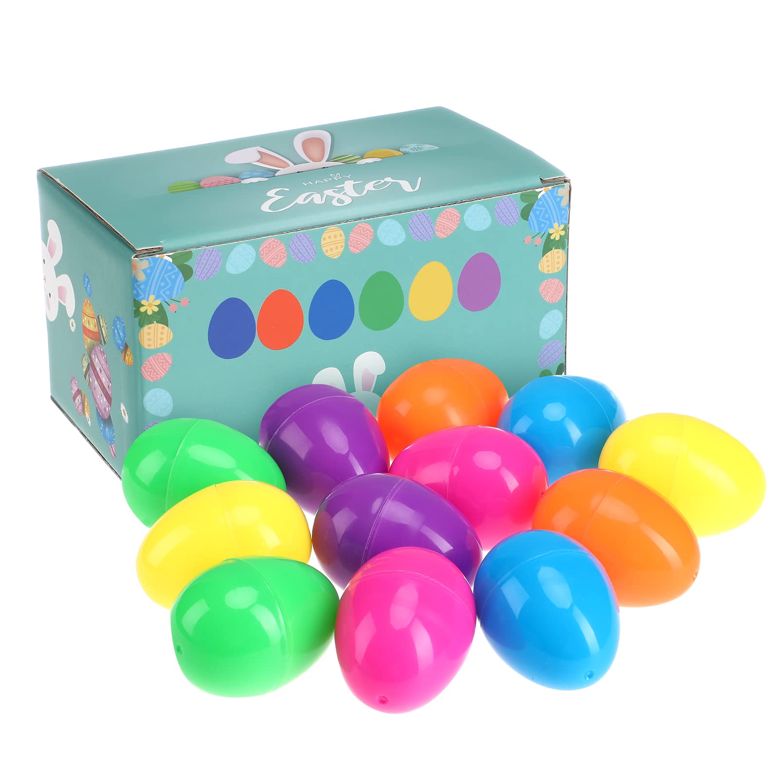 BILLMOSS Easter Eggs with Finger Puppets - 12 Packs Easter Basket Stuffers Party Favors for Kids Easter Eggs Hunt (Not Pre-Filled)