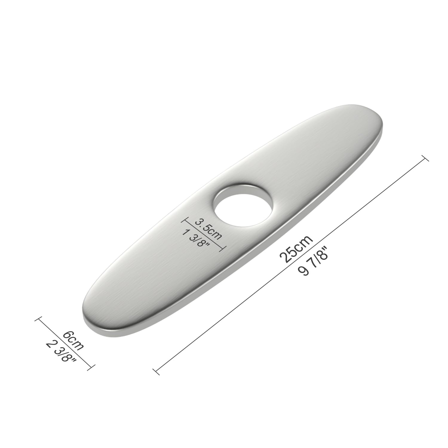 Lefton 10" Sink Cover Plate for 1 or 3 Hole Bathroom or Kitchen Faucet, FCP2201-0 (Brushed Nickel)
