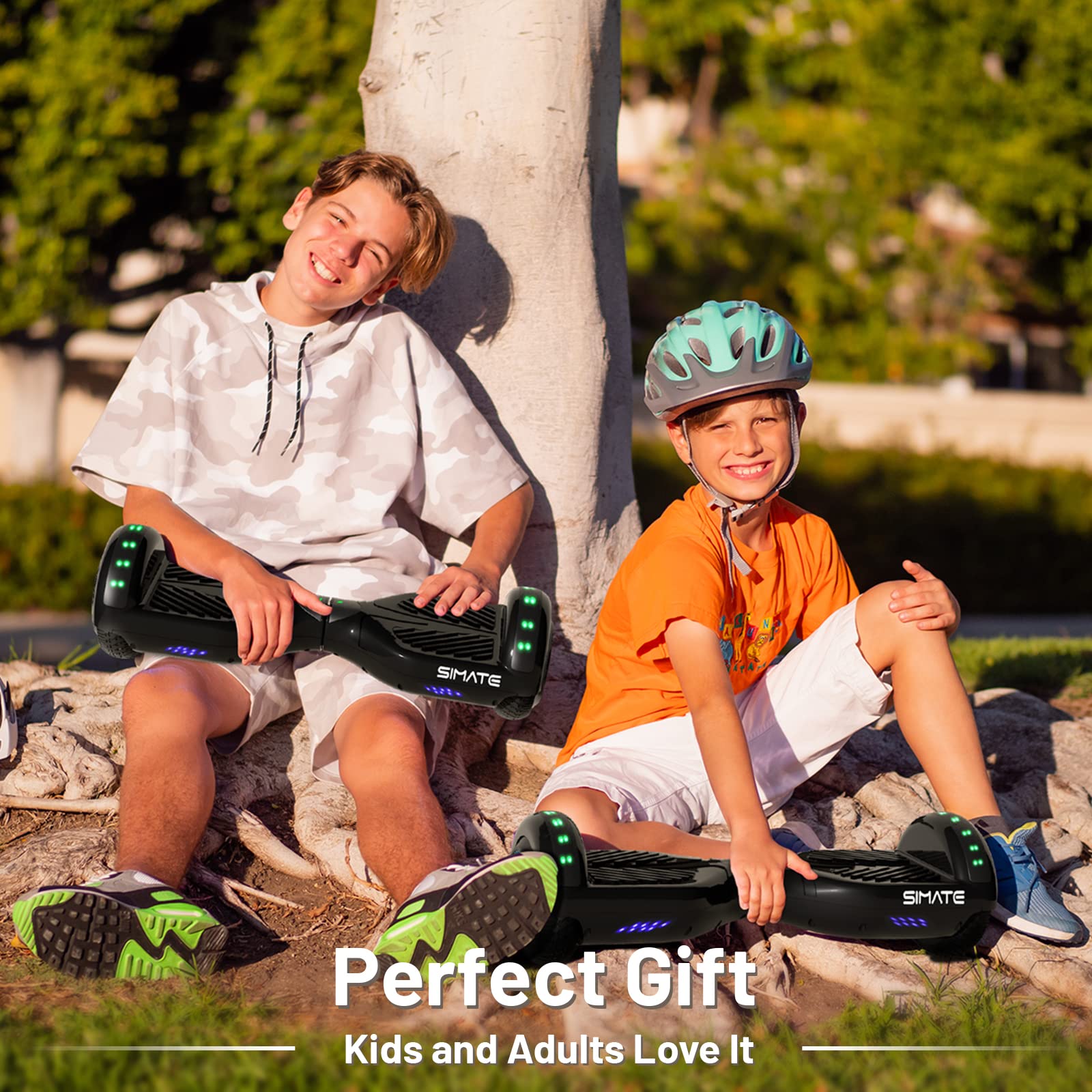 SIMATE 6.5" Hoverboard with Bluetooth & LED Lights, Self Balancing Hover Boards for Kids & Adults & Girls & Boys, for All Ages…