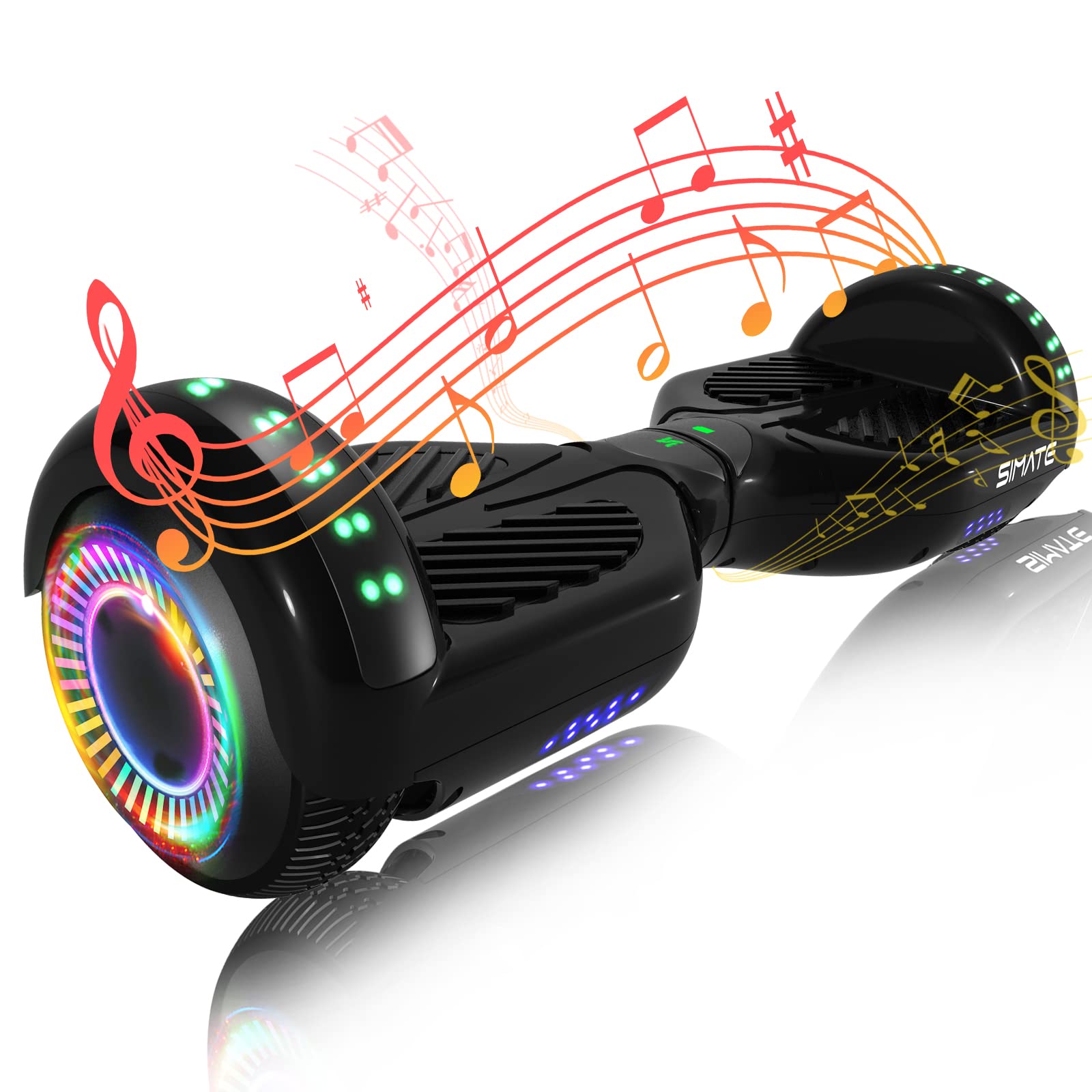 SIMATE 6.5" Hoverboard with Bluetooth & LED Lights, Self Balancing Hover Boards for Kids & Adults & Girls & Boys, for All Ages…