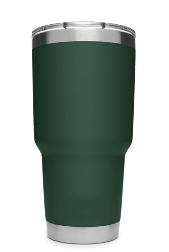 30oz Tumbler, Stainless Steel Vacuum Insulated Coffee Tumbler Cup, Double Wall Powder Coated Travel Mug,(Dark Green)