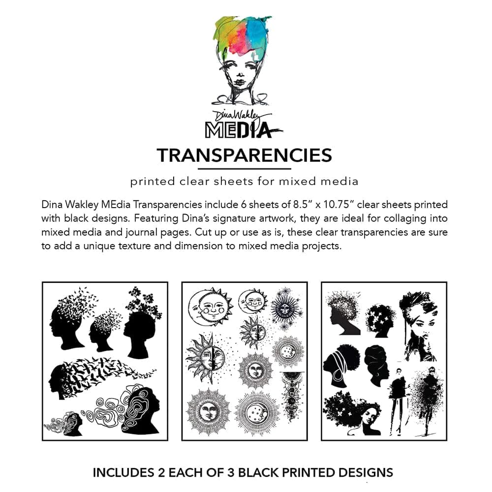 Dina Wakley Media Transparencies-Focals Set 1