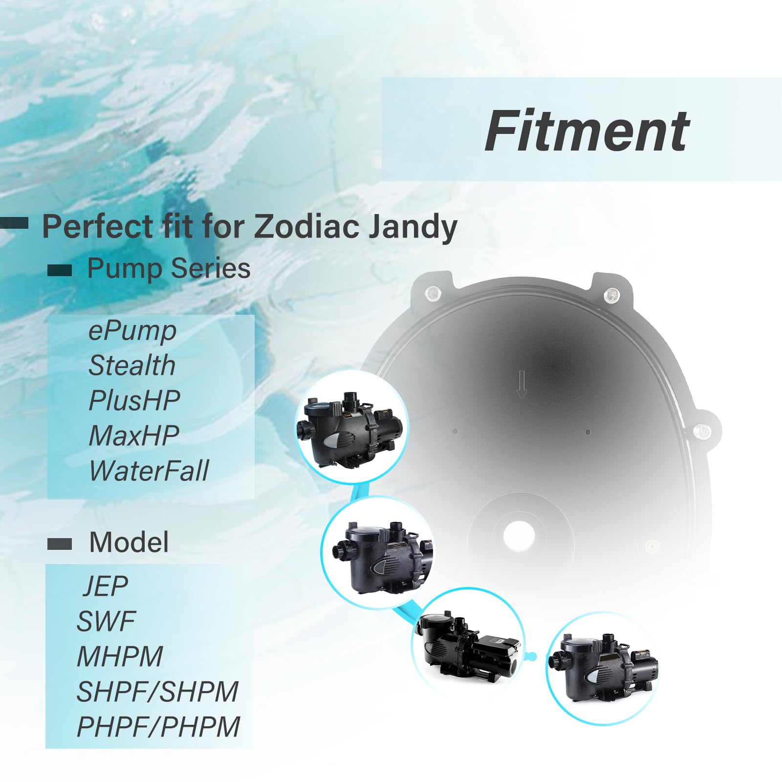 Upgrade Version R0445200 Backplate Fit for Zodiac Jandy ePump, Stealth, PlusHP, Waterfall, MaxHP Series Pumps Models JEP, SHPF/SHPM, PHPF/PHPM, SWF, MHPM