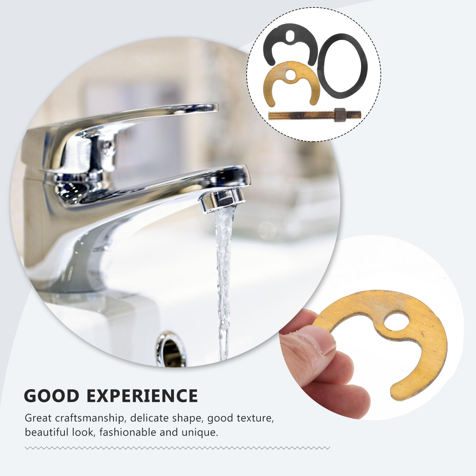 HEMOTON 2 Sets Horseshoe Mounting Accessories Kitchen Faucet Installation Kit Faucet Fixing Fitting Set Washers Sink Faucet Bracket for Repairing Faucet Sink Accesorios Lengthen