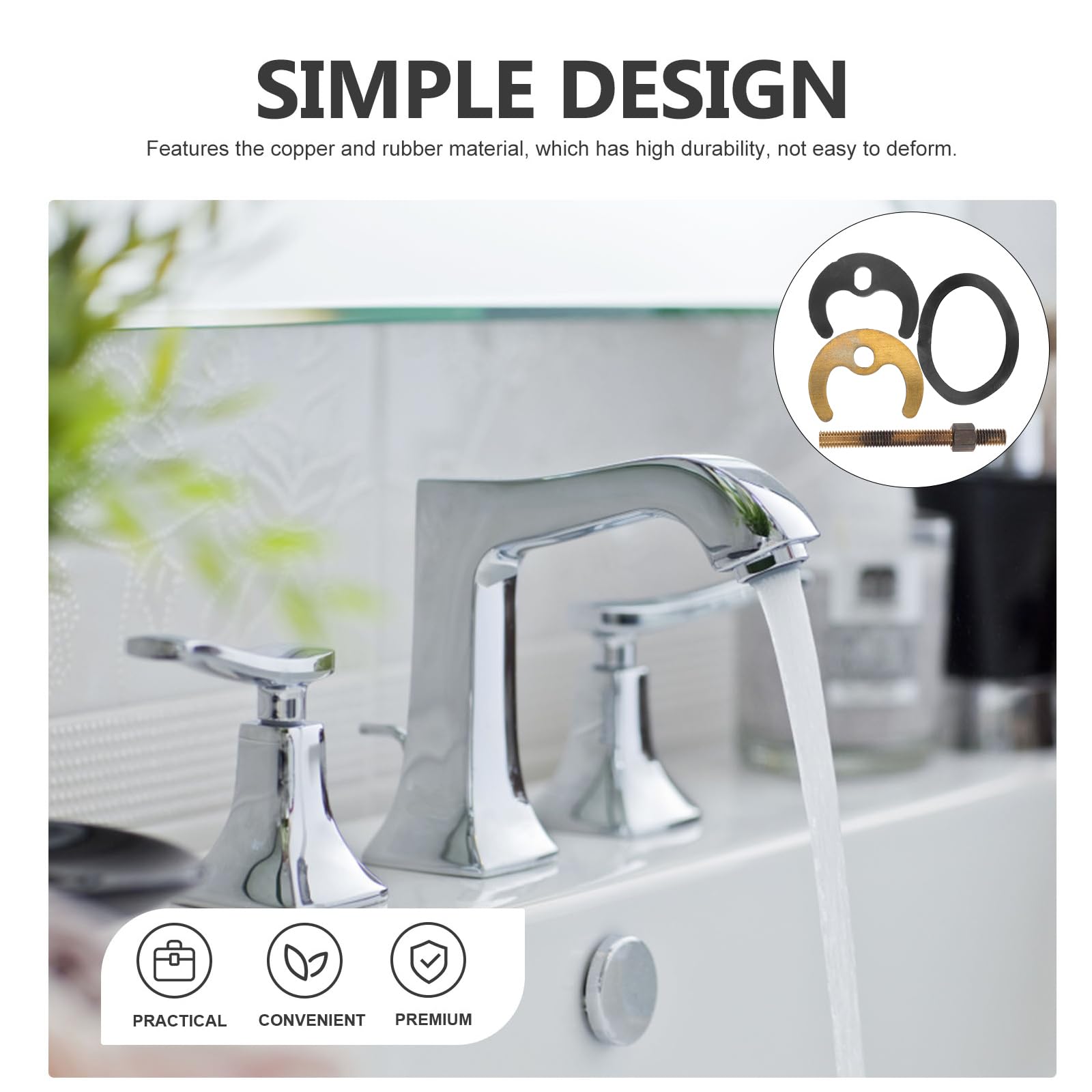 HEMOTON 2 Sets Horseshoe Mounting Accessories Kitchen Faucet Installation Kit Faucet Fixing Fitting Set Washers Sink Faucet Bracket for Repairing Faucet Sink Accesorios Lengthen