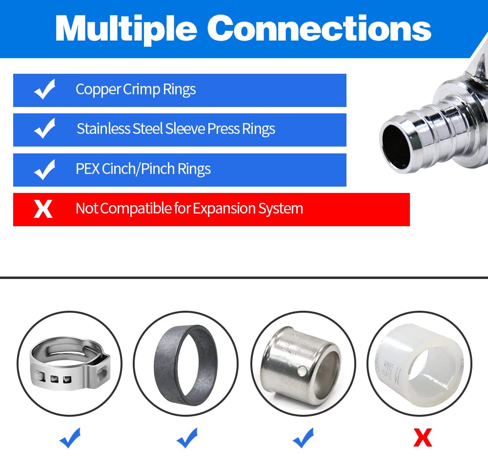 4 Pack Stop Valves, 1/4 Turn Angle Stop Valves, 3/8" OD Compression × 1/2" PEX Chrome Plated Brass for Faucet, Toilet Valves (4×Angle)