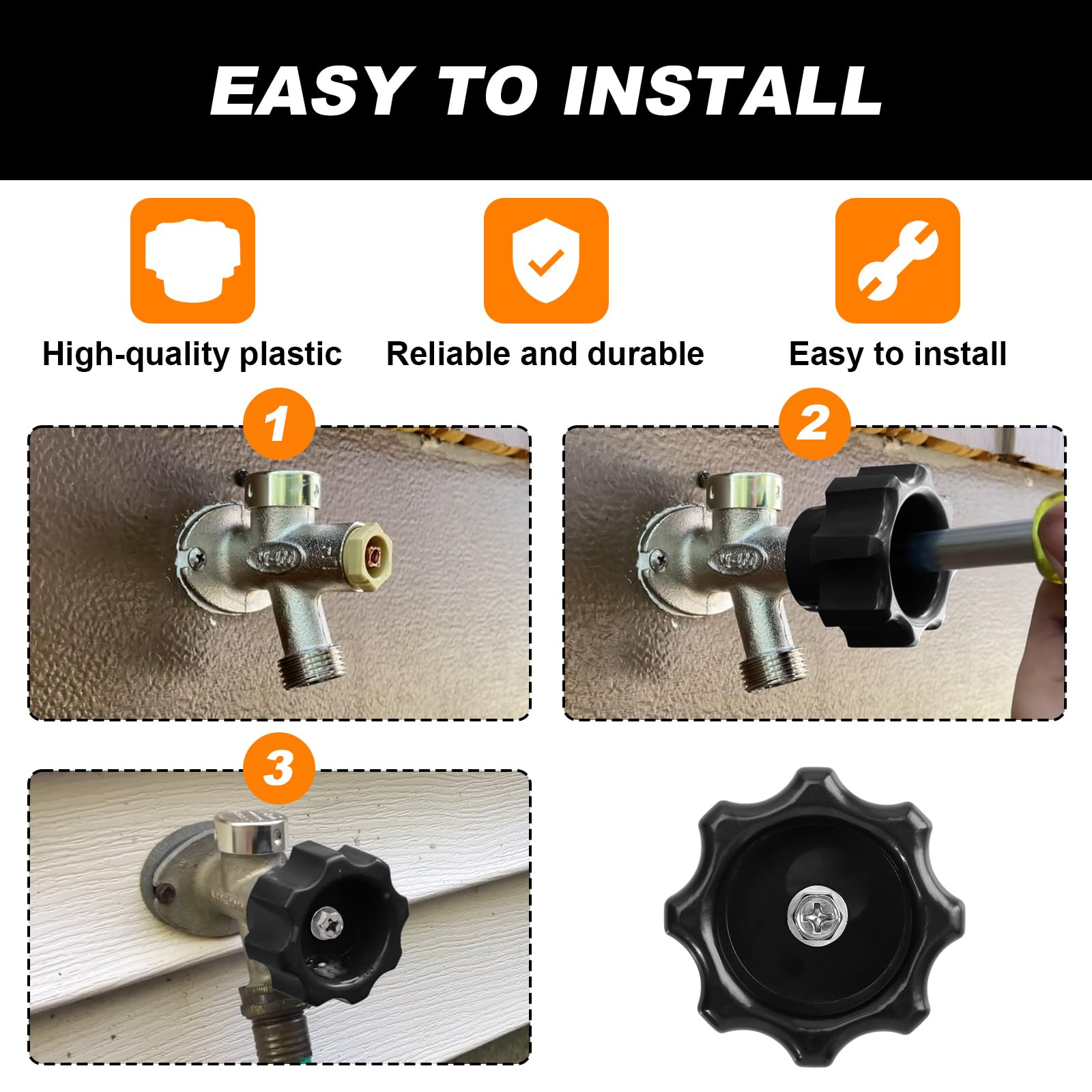 Niahm 630-7965 Faucet Handle Replacement Fits for Mansfield Wall Hydrants 300, 400, and 500 Series Wall Hydrants, Wall Hydrant Handle Kit